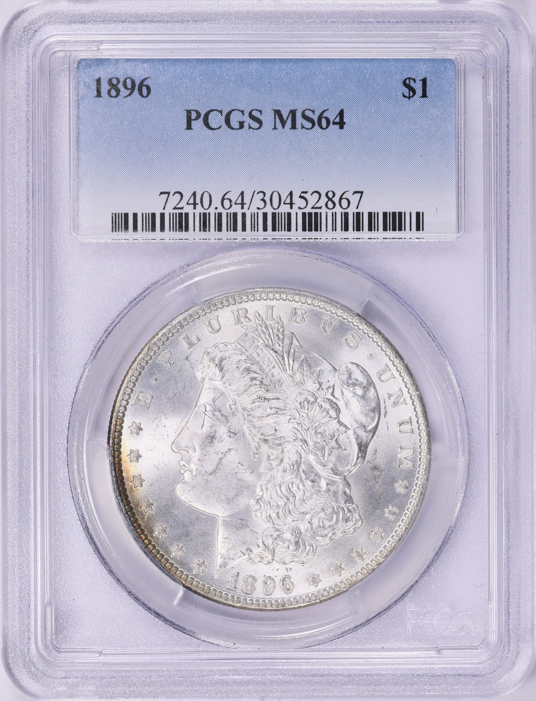 1896 Morgan Silver Dollar PCGS MS-64 (Toned) (Item 1902432) | GreatCollections Coin Auctions