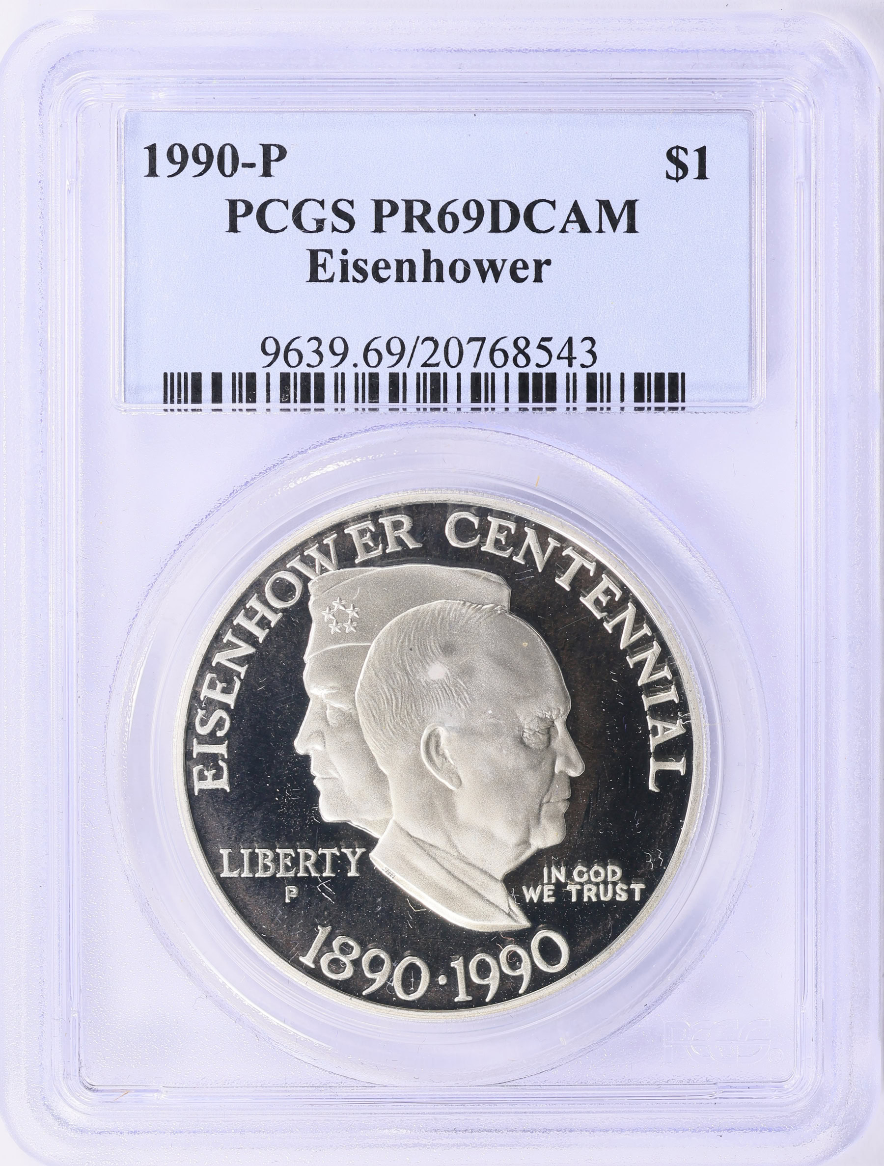1990-P Eisenhower Centennial Silver Dollar PCGS Proof-69 DCAM (Item ...