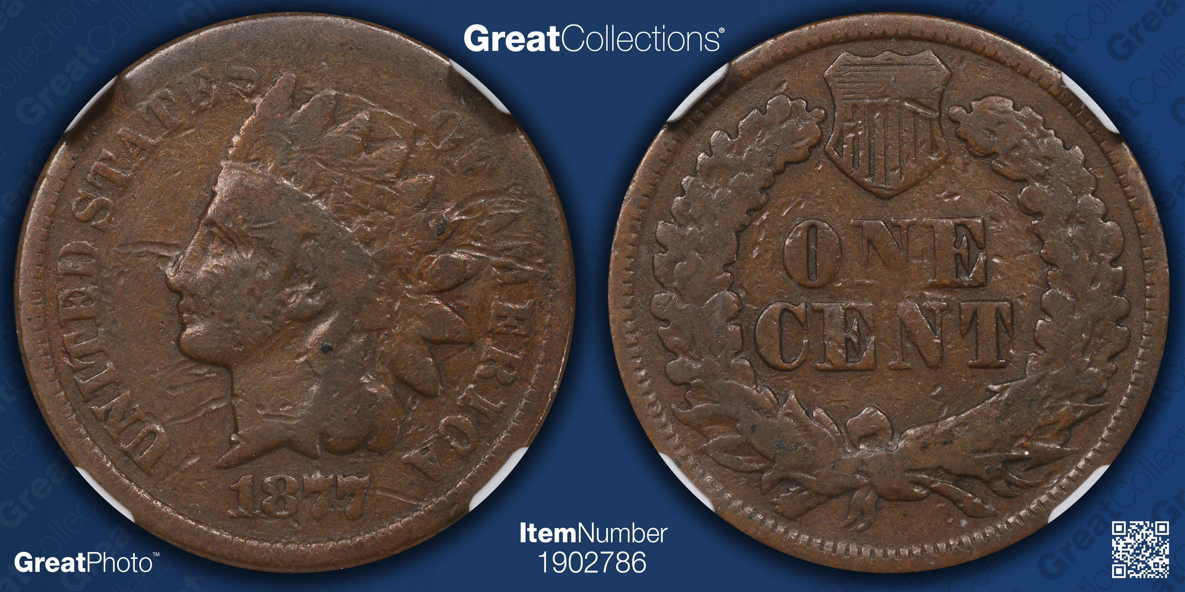 1877 Indian Cent NGC VG Details (Item 1902786) | GreatCollections Coin ...
