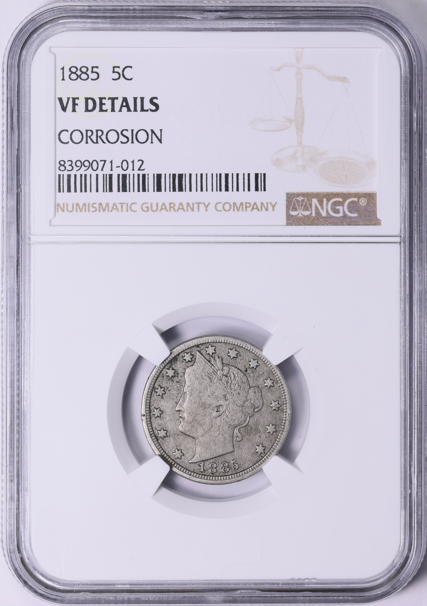 1885 Liberty Nickel NGC VF Details (Item 1902787) | GreatCollections ...