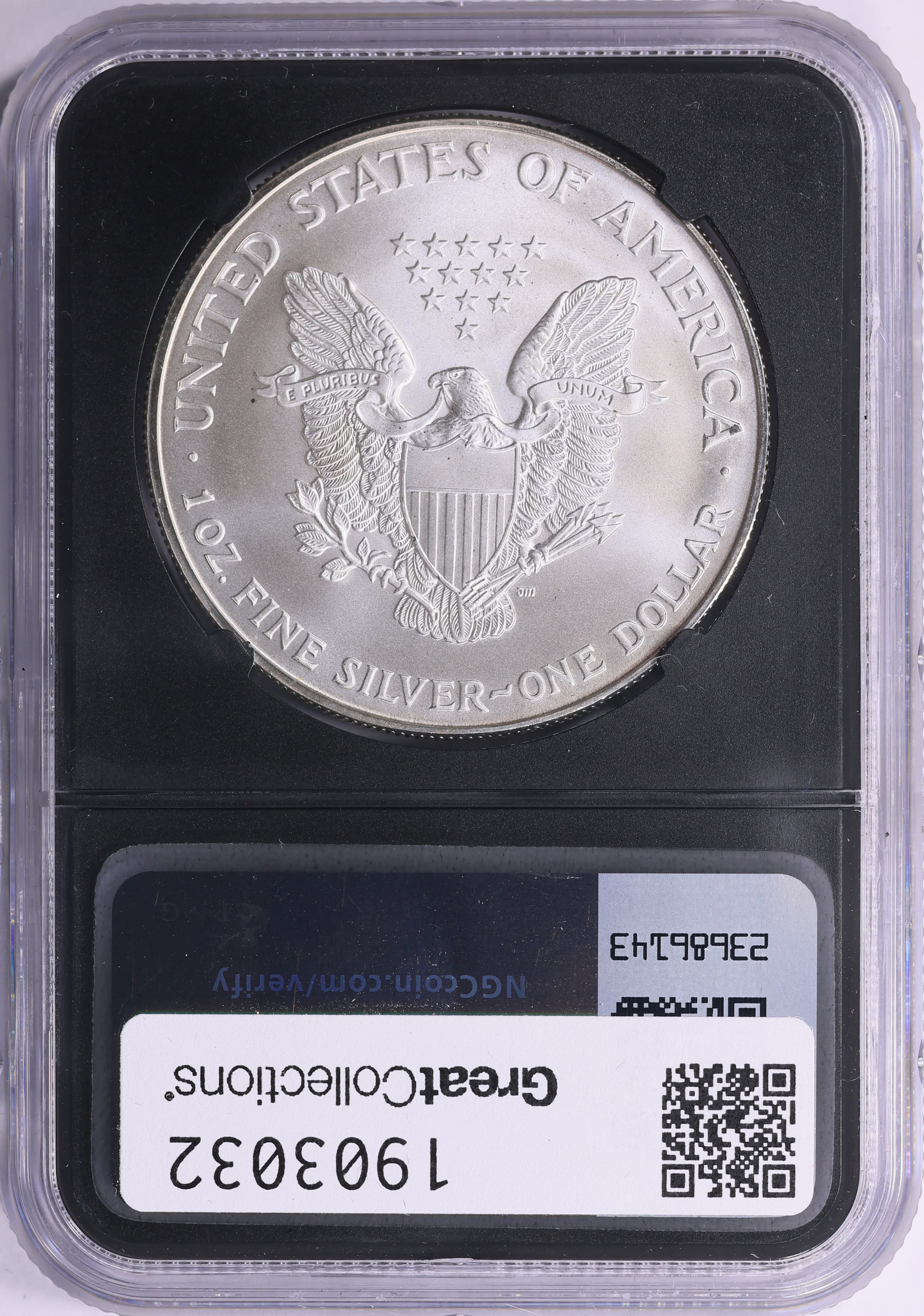 Mint Error 1997 $1 Silver Eagle Obverse Struck Thru NGC MS-69 (Anna ...