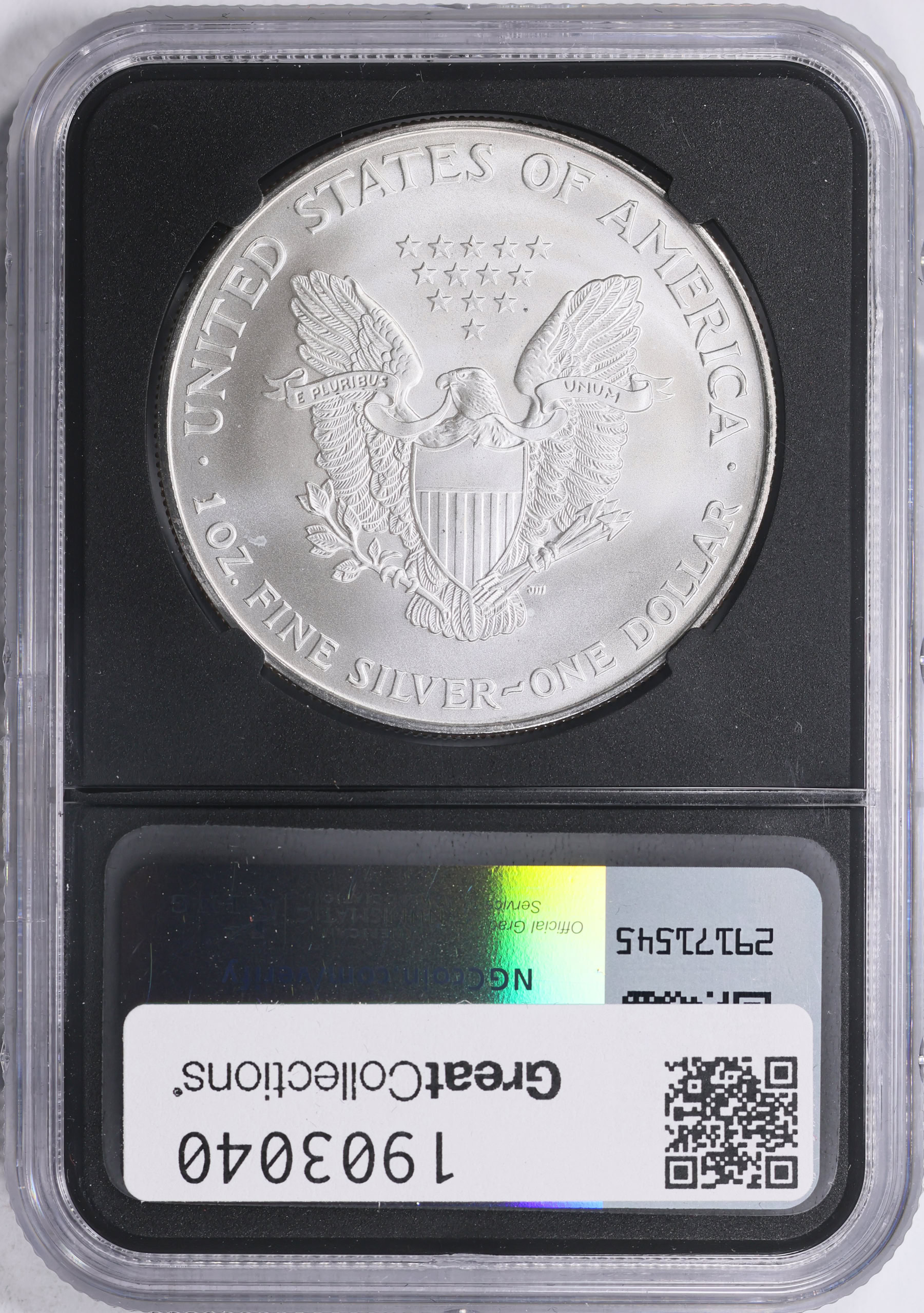 Mint Error 1997 $1 Silver Eagle Obverse Struck Thru NGC MS-69 (Anna ...