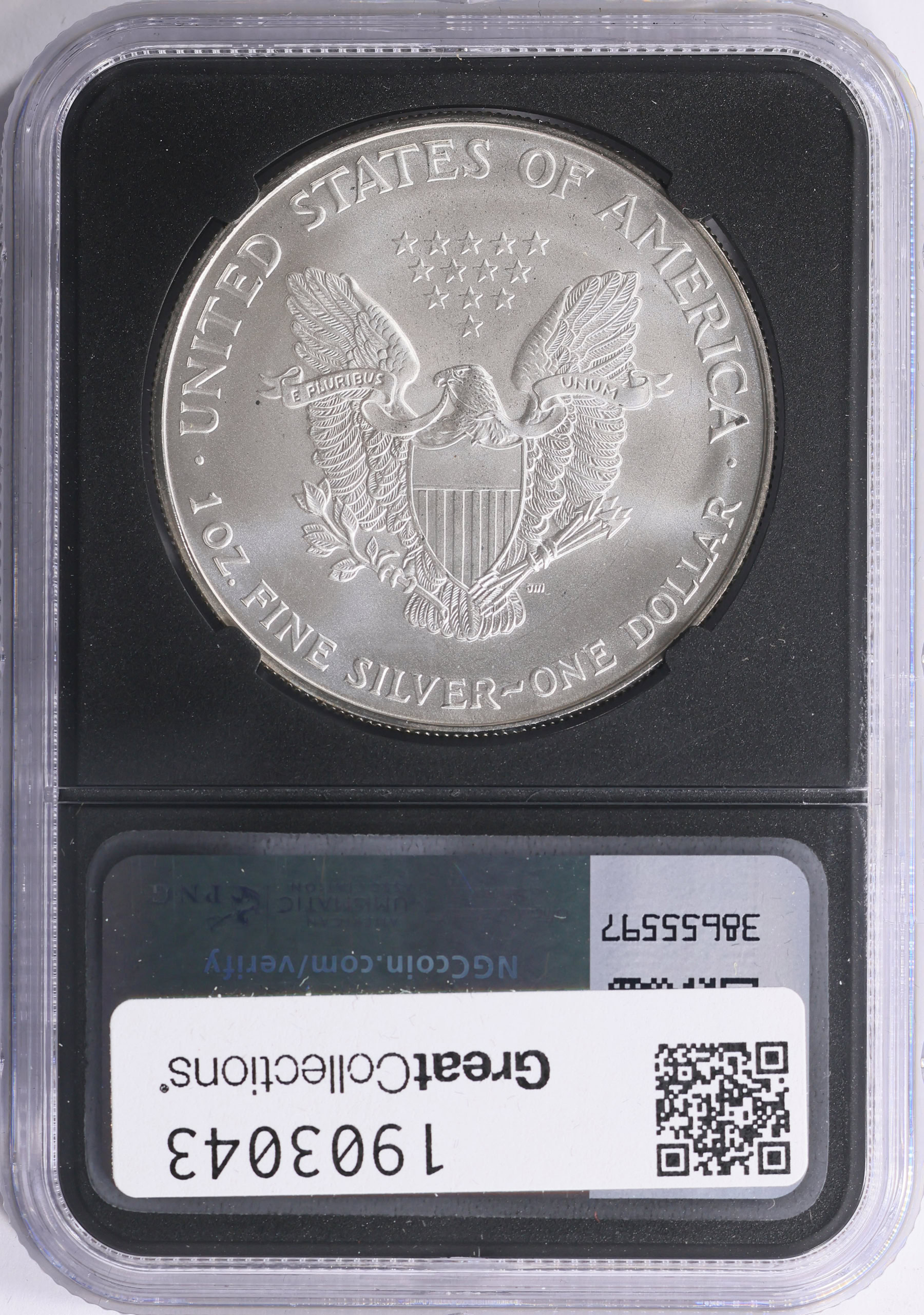 Mint Error 1997 $1 Silver Eagle Obverse Struck Thru NGC MS-69 (Anna ...