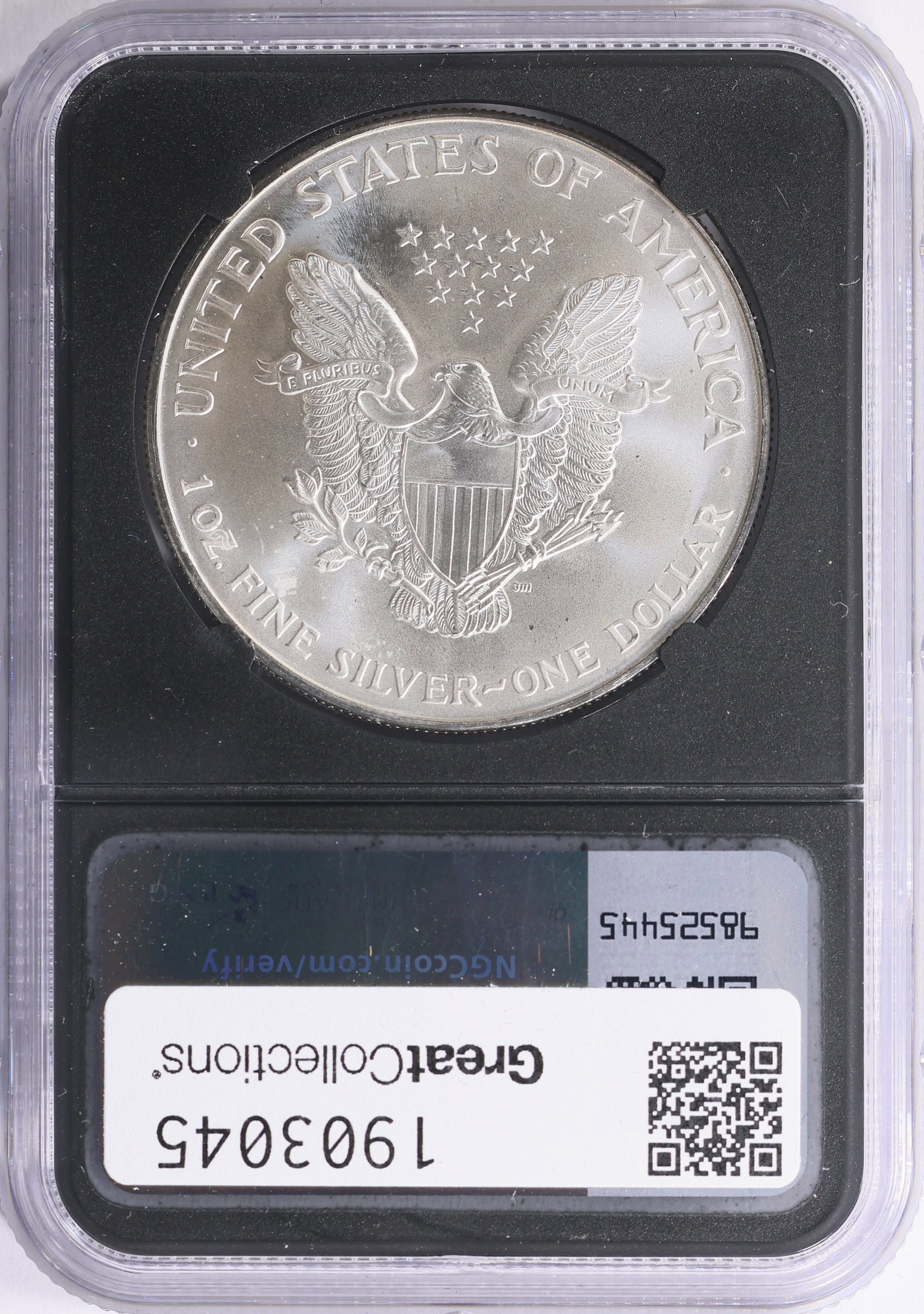 Mint Error 1997 $1 Silver Eagle Obverse Struck Thru NGC MS-69 (Anna ...