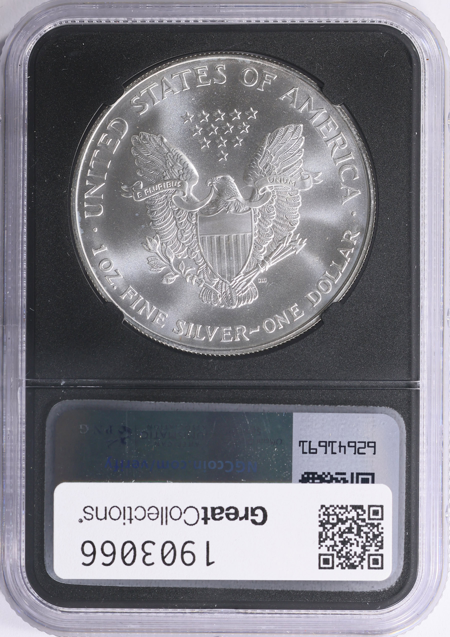 Mint Error 1998 $1 Silver Eagle Obverse Struck Thru NGC MS-69 (Anna ...