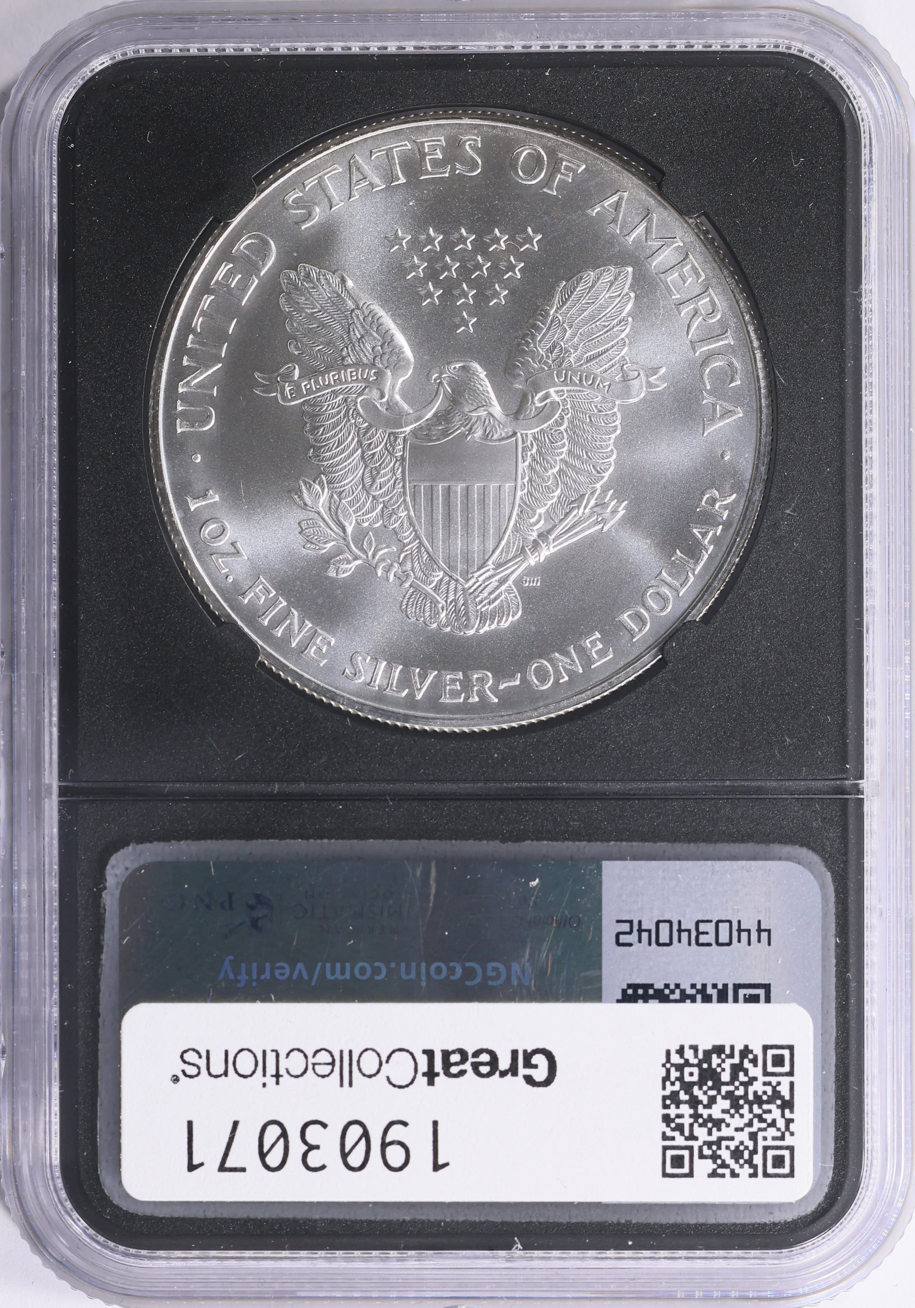 Mint Error 1998 $1 Silver Eagle Obverse Struck Thru NGC MS-69 (Anna ...