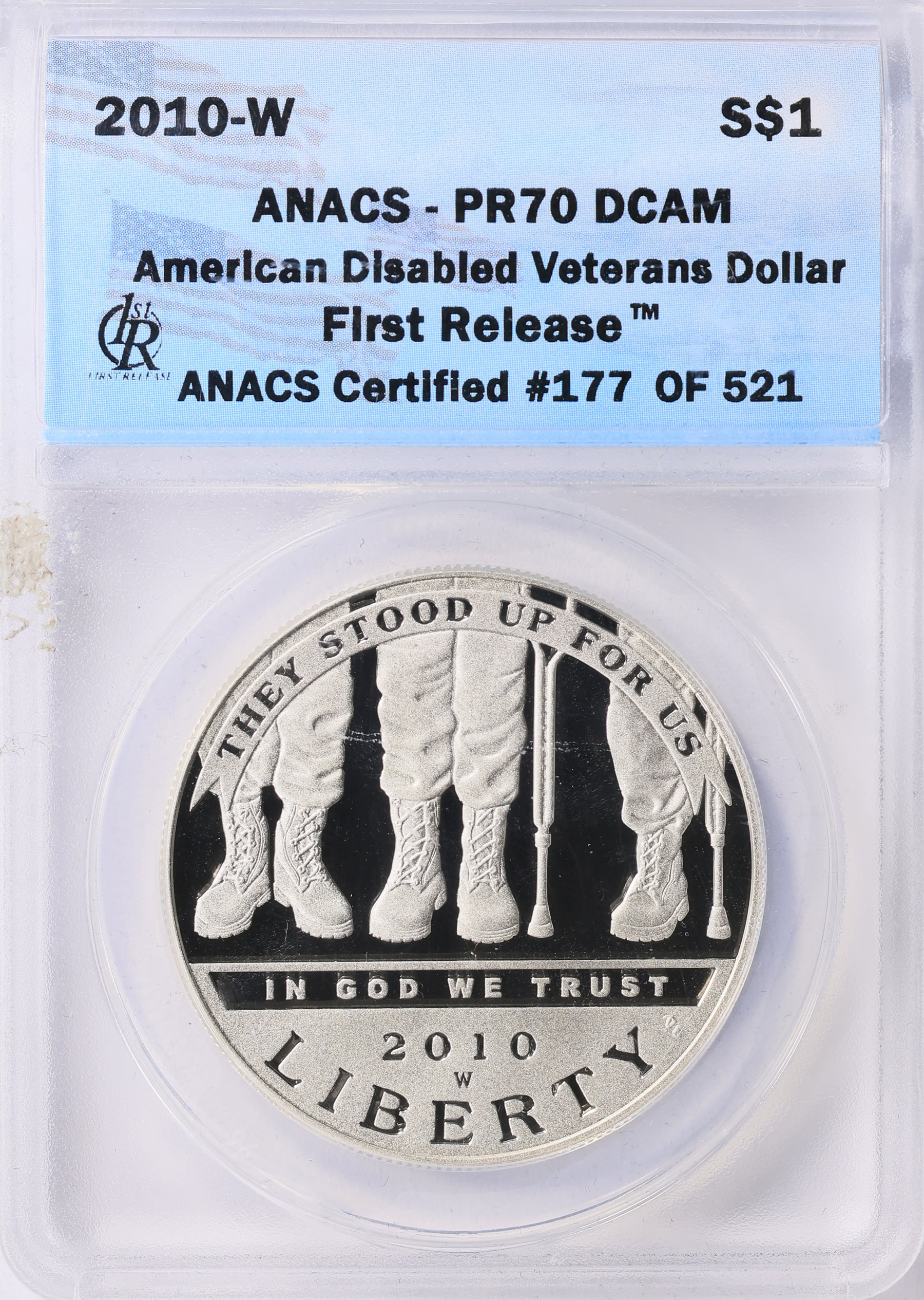 2010-W American Veterans Disabled for Life Silver Dollar First Release ...