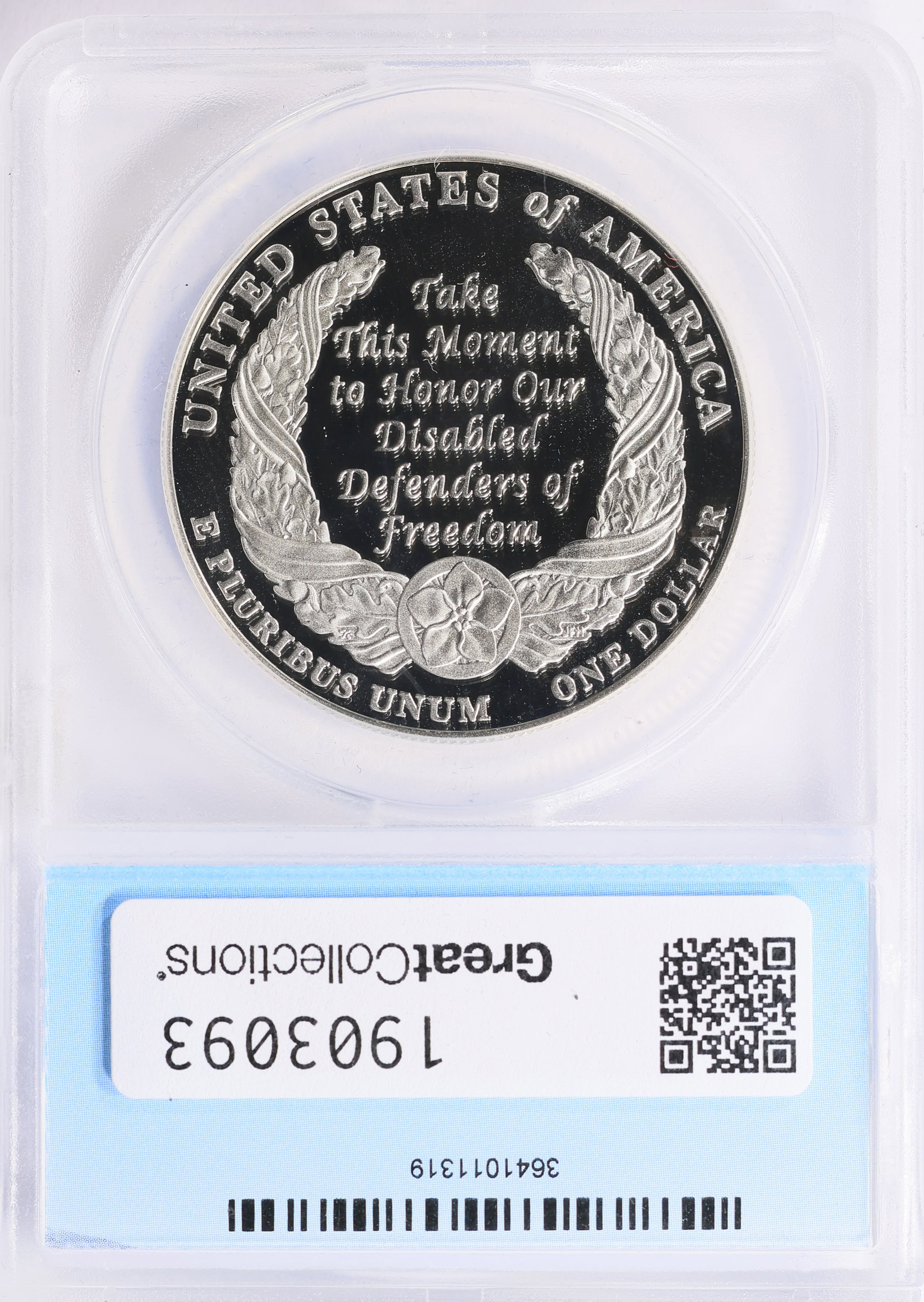2010-W American Veterans Disabled for Life Silver Dollar First Release ...