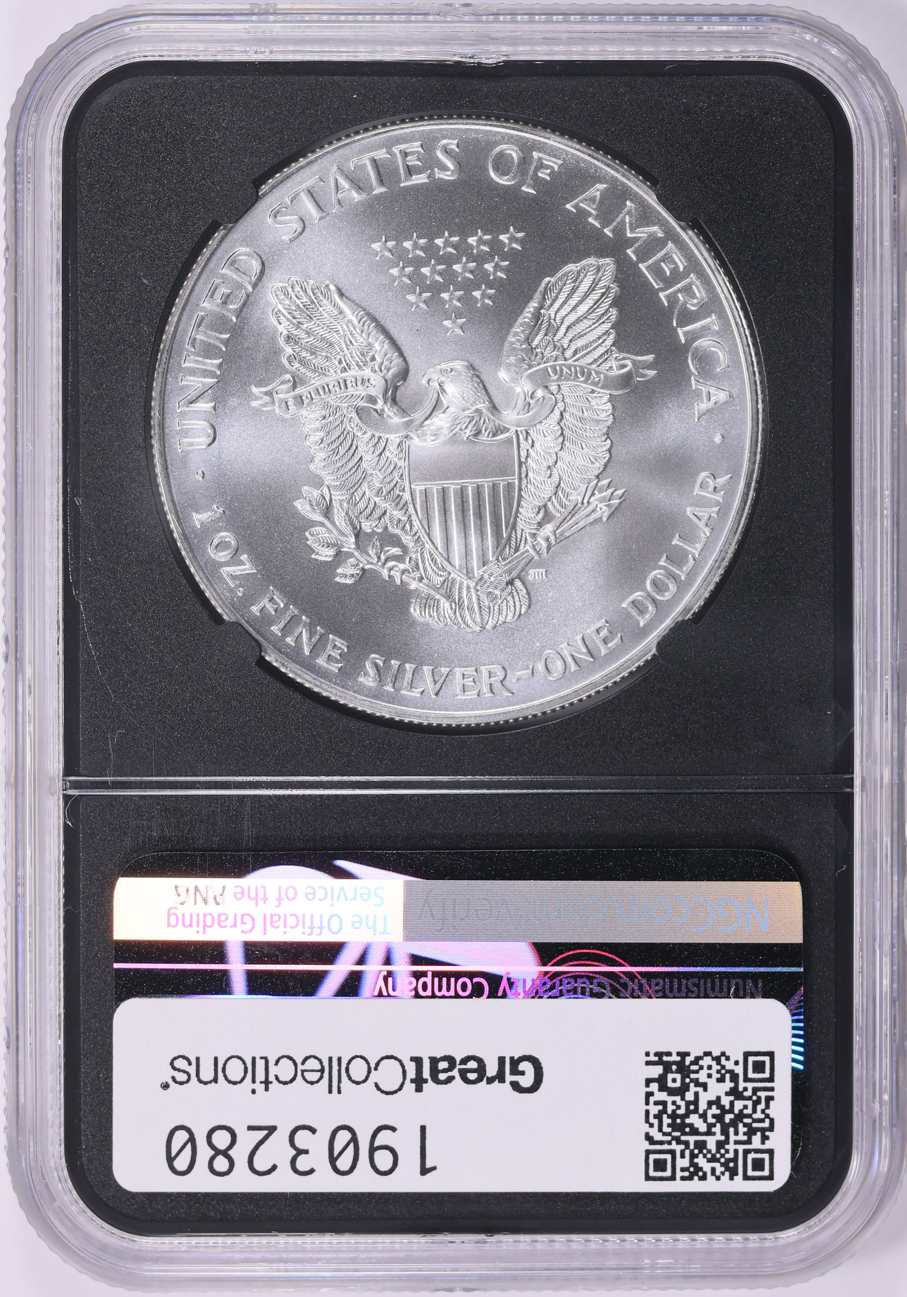 Mint Error 1998 $1 Silver Eagle Obverse Struck Through NGC MS-69 (Anna ...