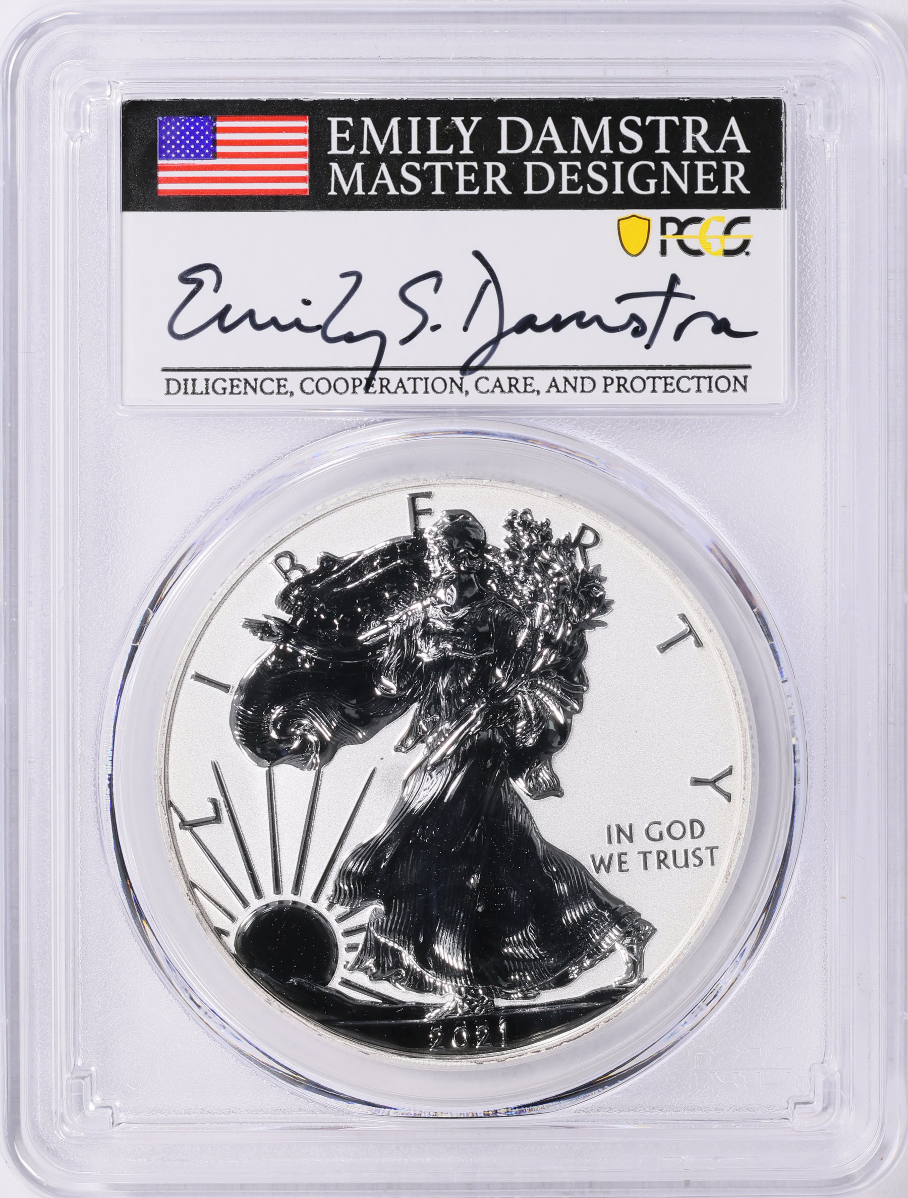 2021-W $1 Silver Eagle Reverse Proof Type 1 Designer Edition First ...