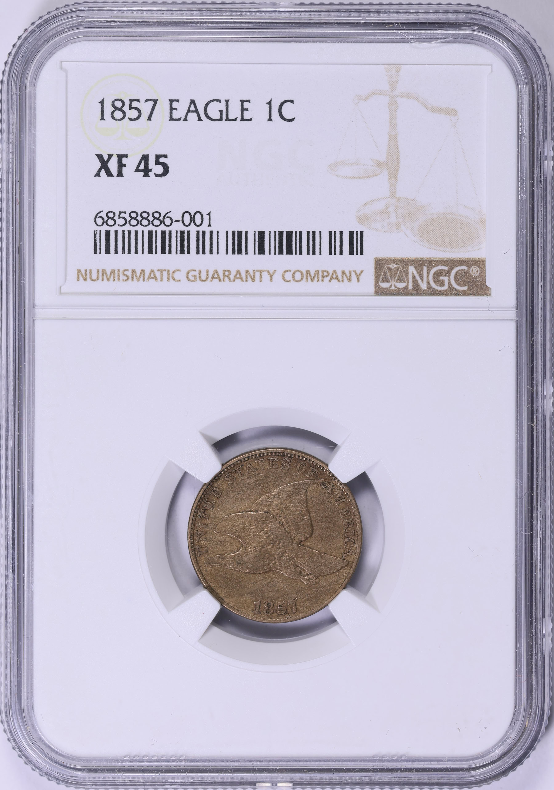 1857 Flying Eagle Cent NGC XF-45 (Item 1903360) | GreatCollections Coin ...