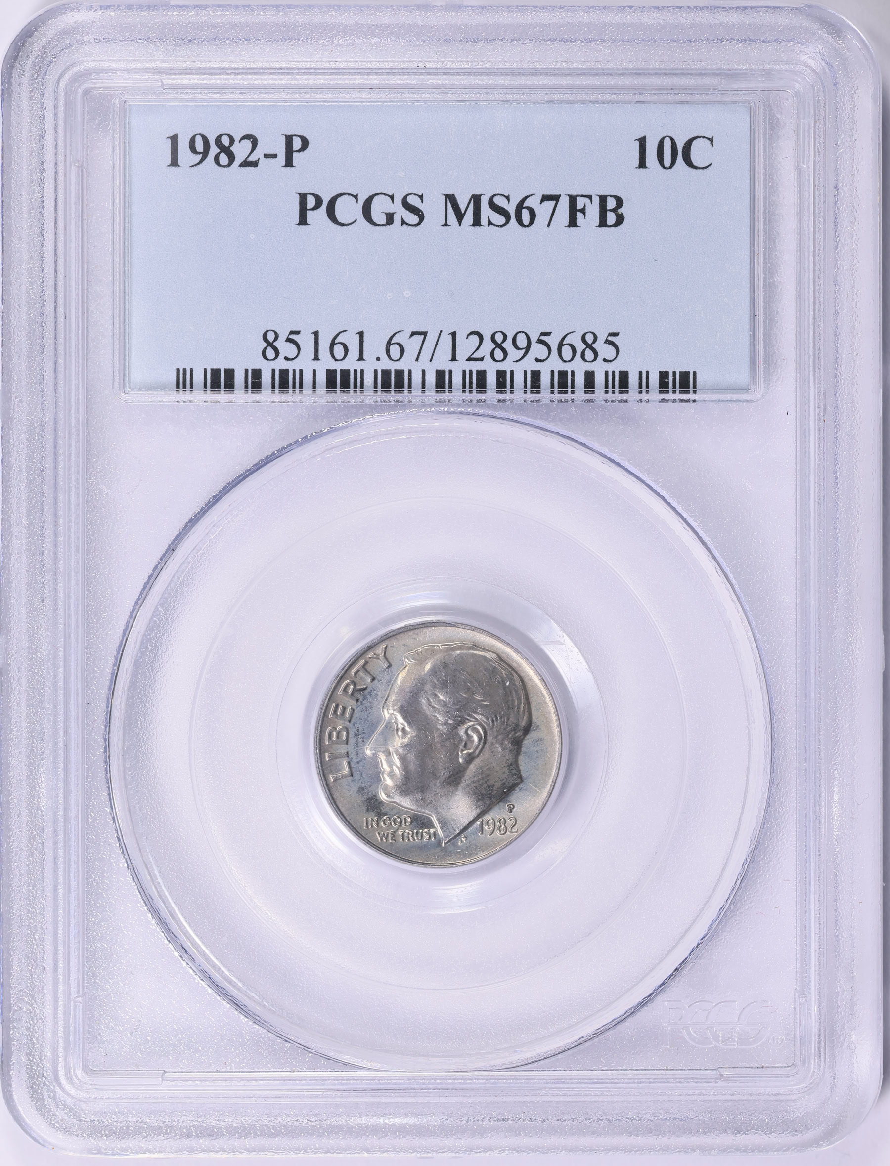 1982-P Roosevelt Dime PCGS MS-67 FB (Item 1903378) | GreatCollections ...