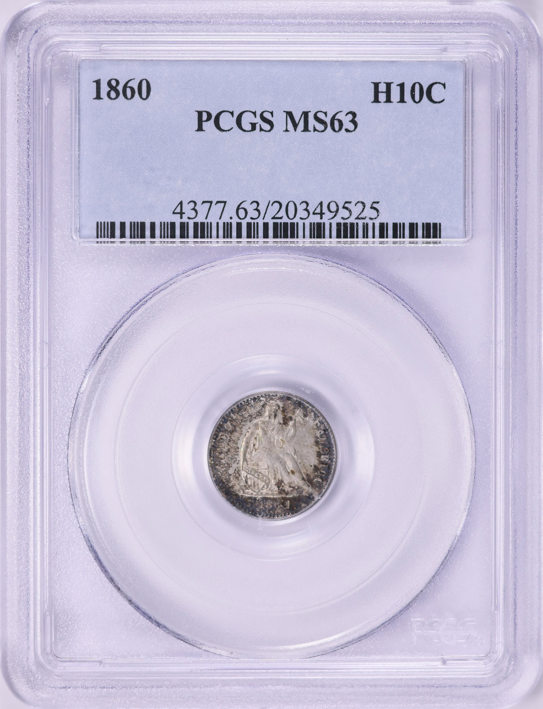 1860 Seated Liberty Half Dime PCGS MS-63 (Toned) (Item 1903384) | GreatCollections Coin Auctions