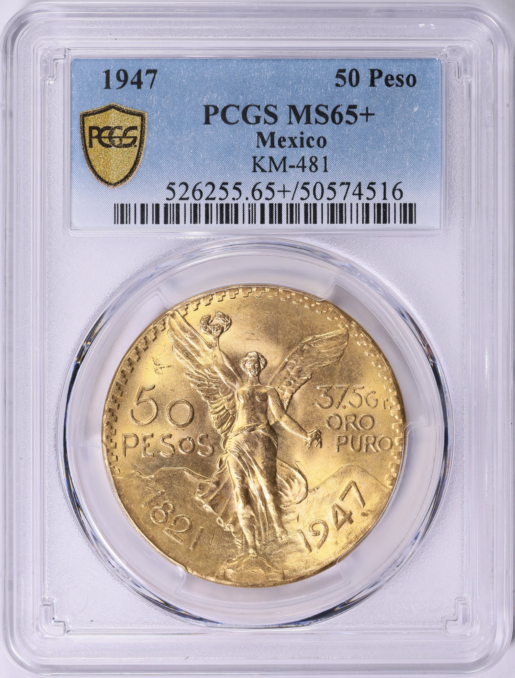 Mexico 1947 Gold 50 Pesos KM-481 PCGS MS-65+ (AGW = 1.2057 oz.) (Item 1903483 ...