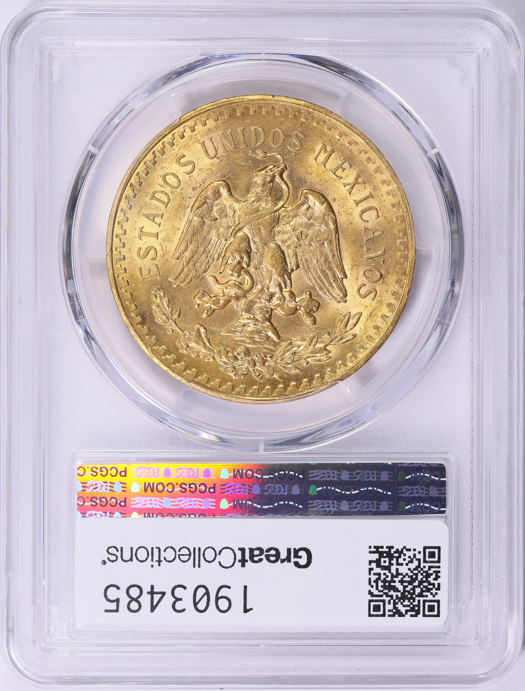 Mexico 1922 Gold 50 Pesos KM-481 PCGS MS-61 (AGW = 1.2057 oz.) (Item 1903485) | GreatCollections ...