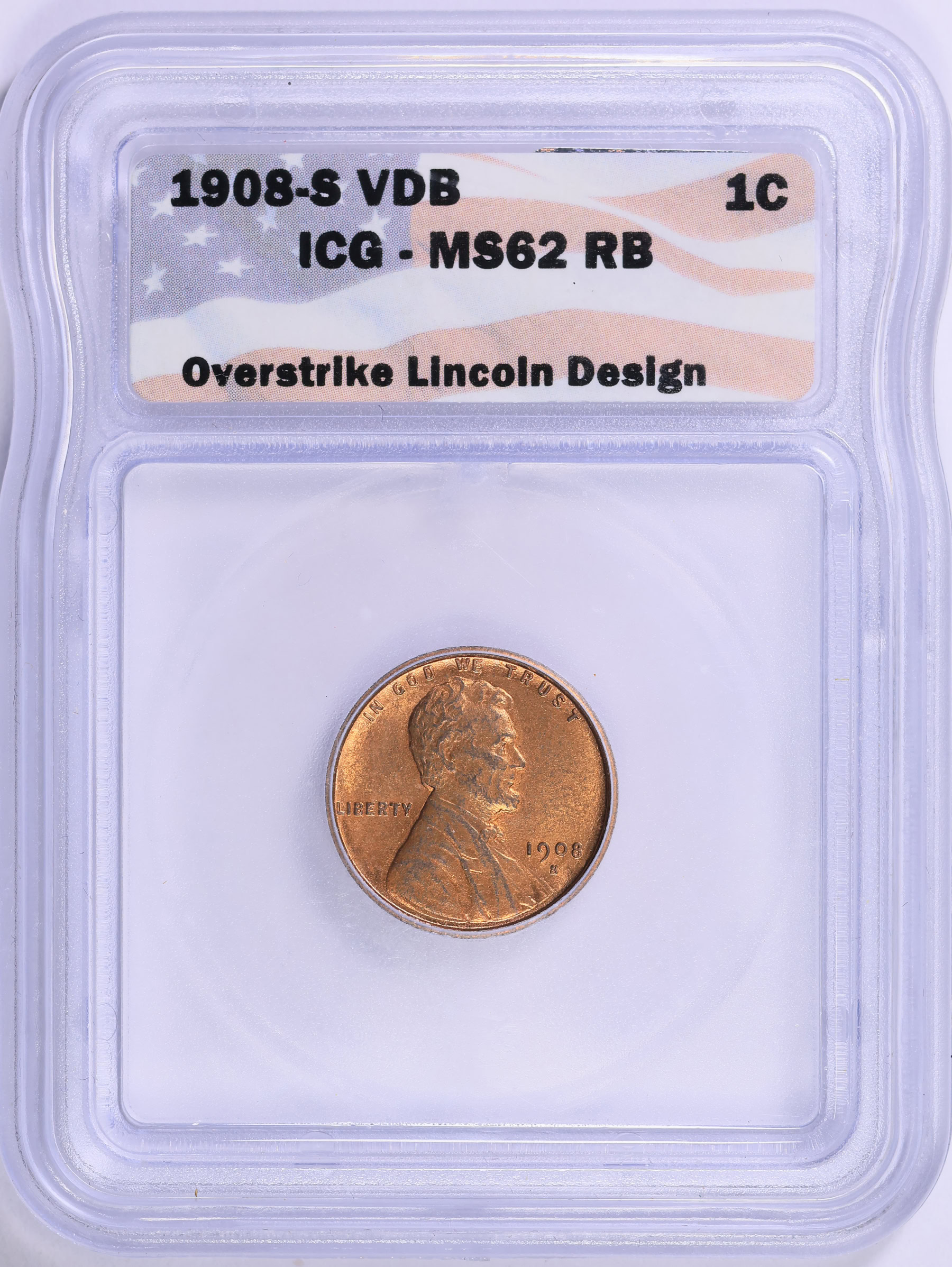 1908-S VDB Lincoln Cent Daniel Carr Token ICG MS-62 RB | ICG Cert ...