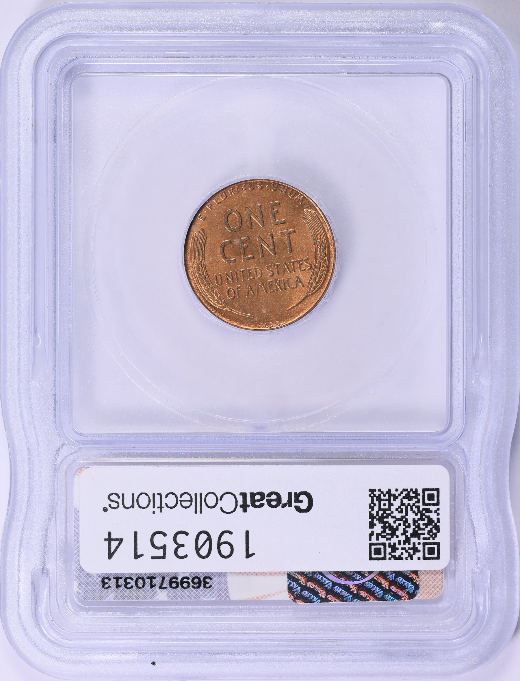 1908-S VDB Lincoln Cent Daniel Carr Token ICG MS-62 RB | ICG Cert ...