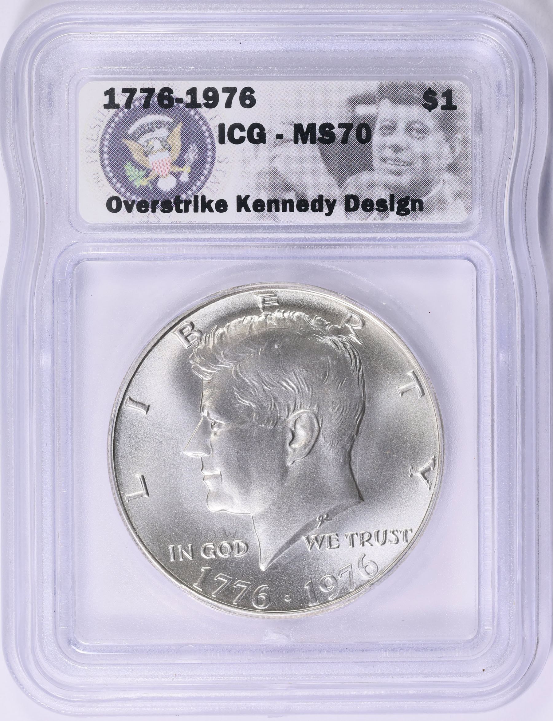 1776-1976 Kennedy Design Dollar Daniel Carr Token Overstruck on ...