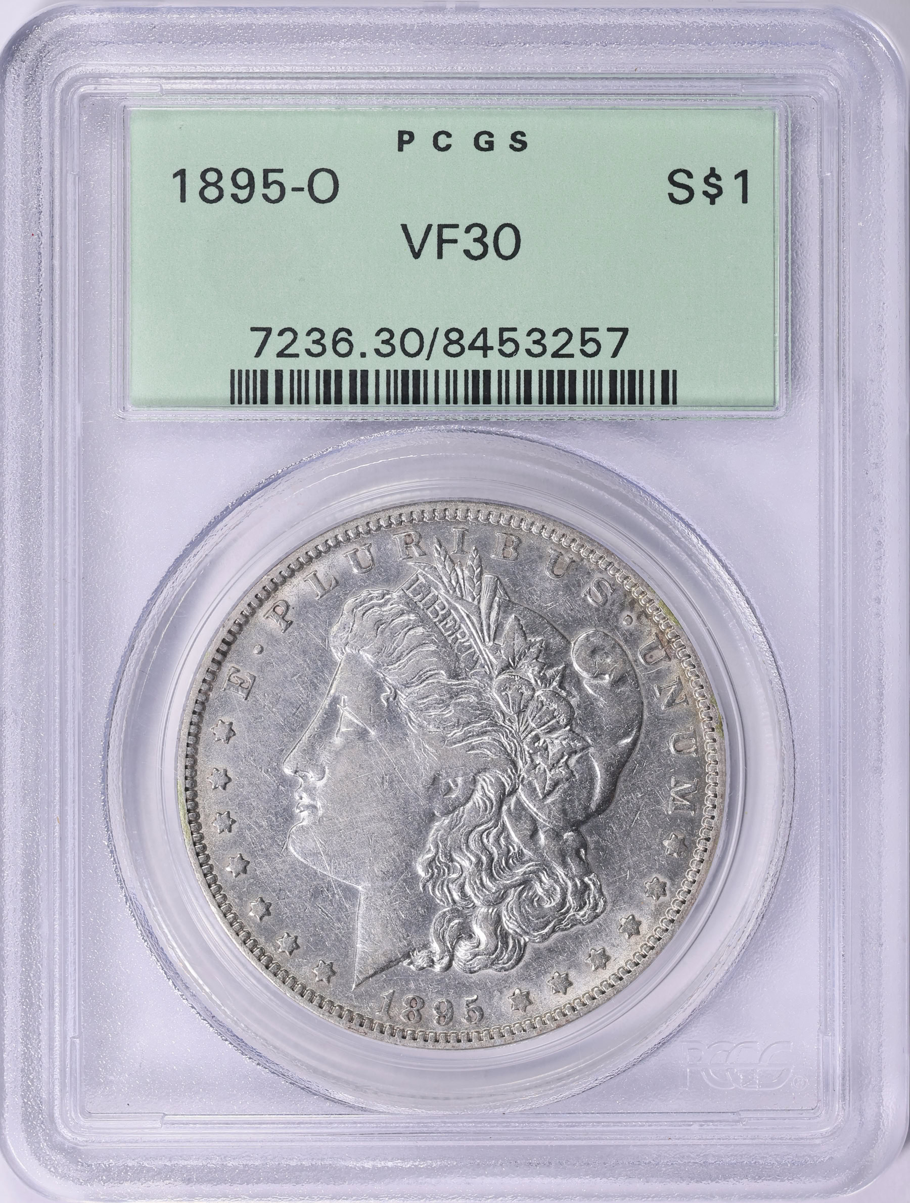 1895-O Morgan Silver Dollar PCGS VF-30 OGH (Item 1903528) | GreatCollections Coin Auctions
