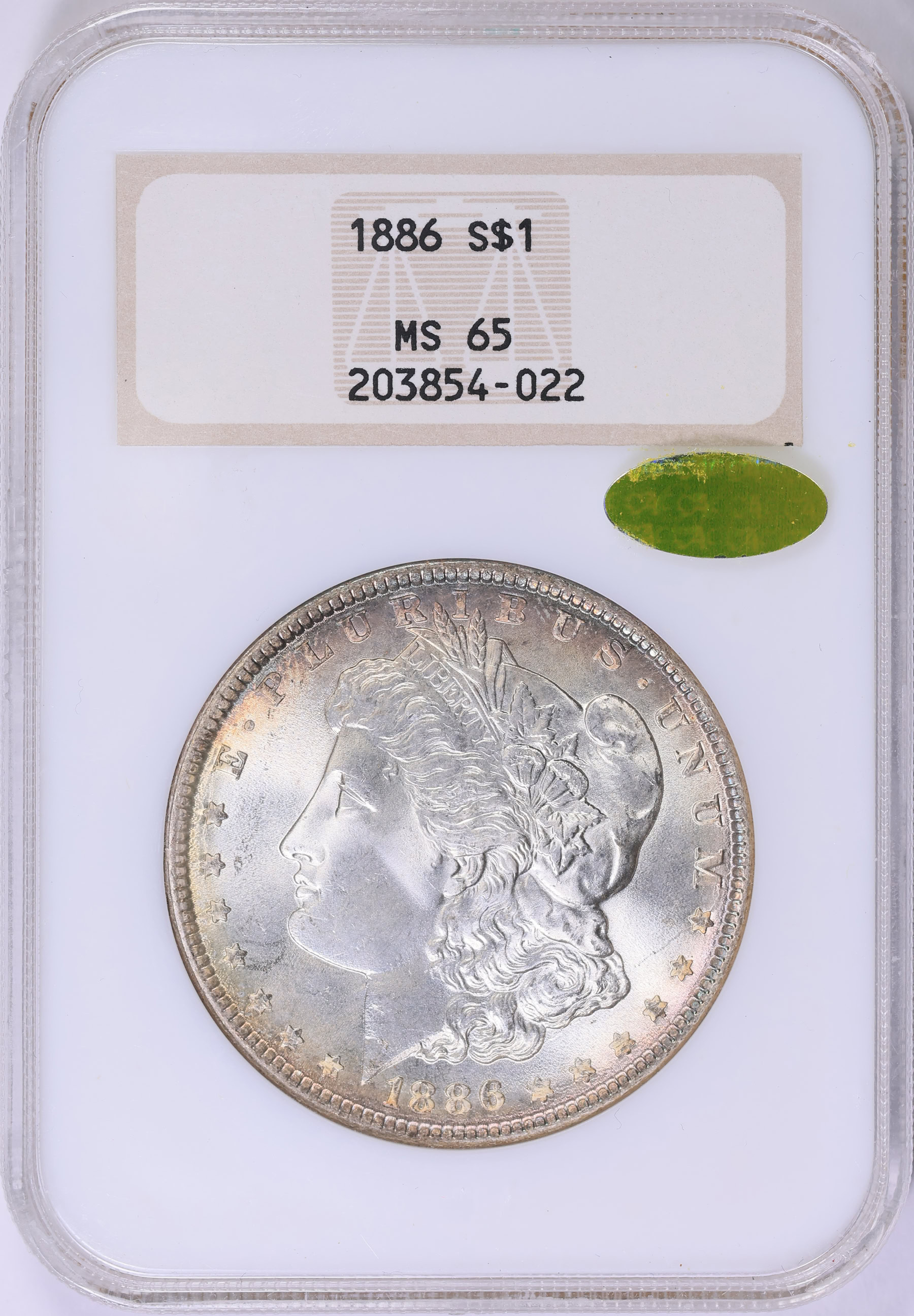 1886 Morgan Silver Dollar NGC MS-65 (CAC Gold) OH (Toned) (Item 1903540) | GreatCollections Coin ...