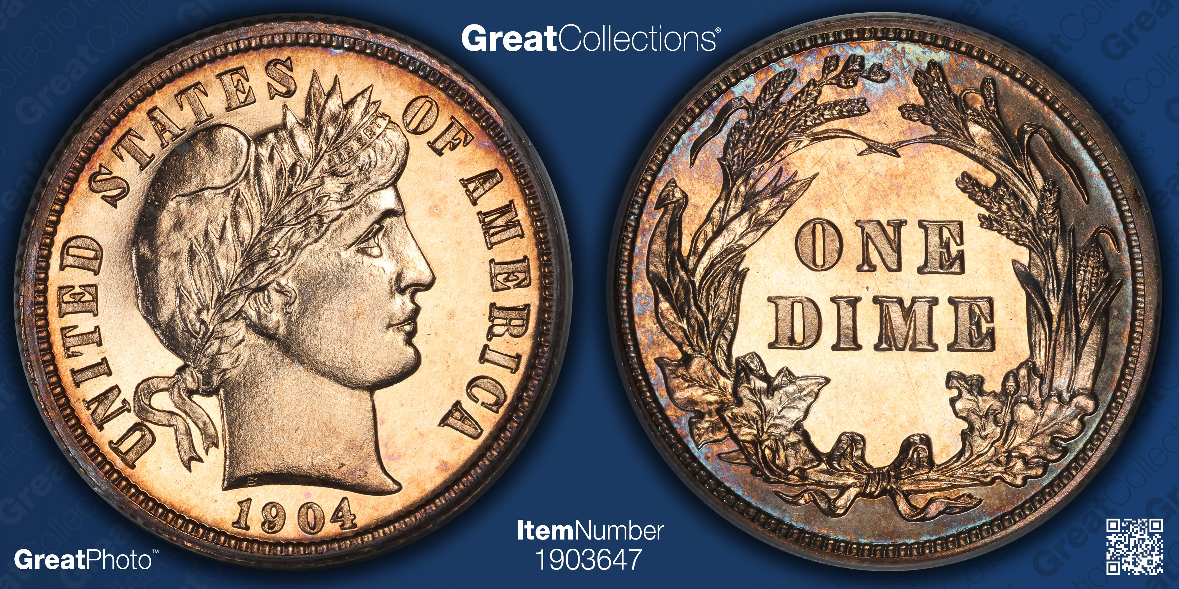 1904 Barber Dime PCGS Proof-64 (Toned) (Item 1903647 ...
