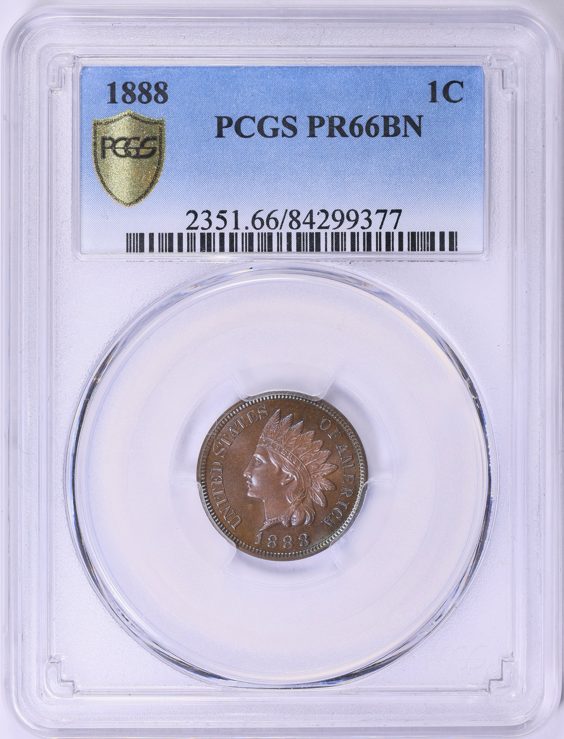1888 Indian Cent PCGS Proof-66 BN (Toned) (Item 1903699) | GreatCollections Coin Auctions