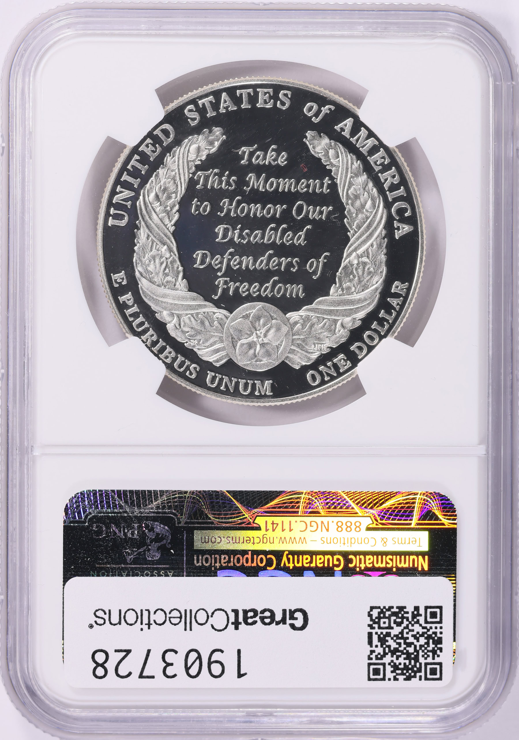 2010-W American Veterans Disabled for Life Silver Dollar NGC Proof-70 ...