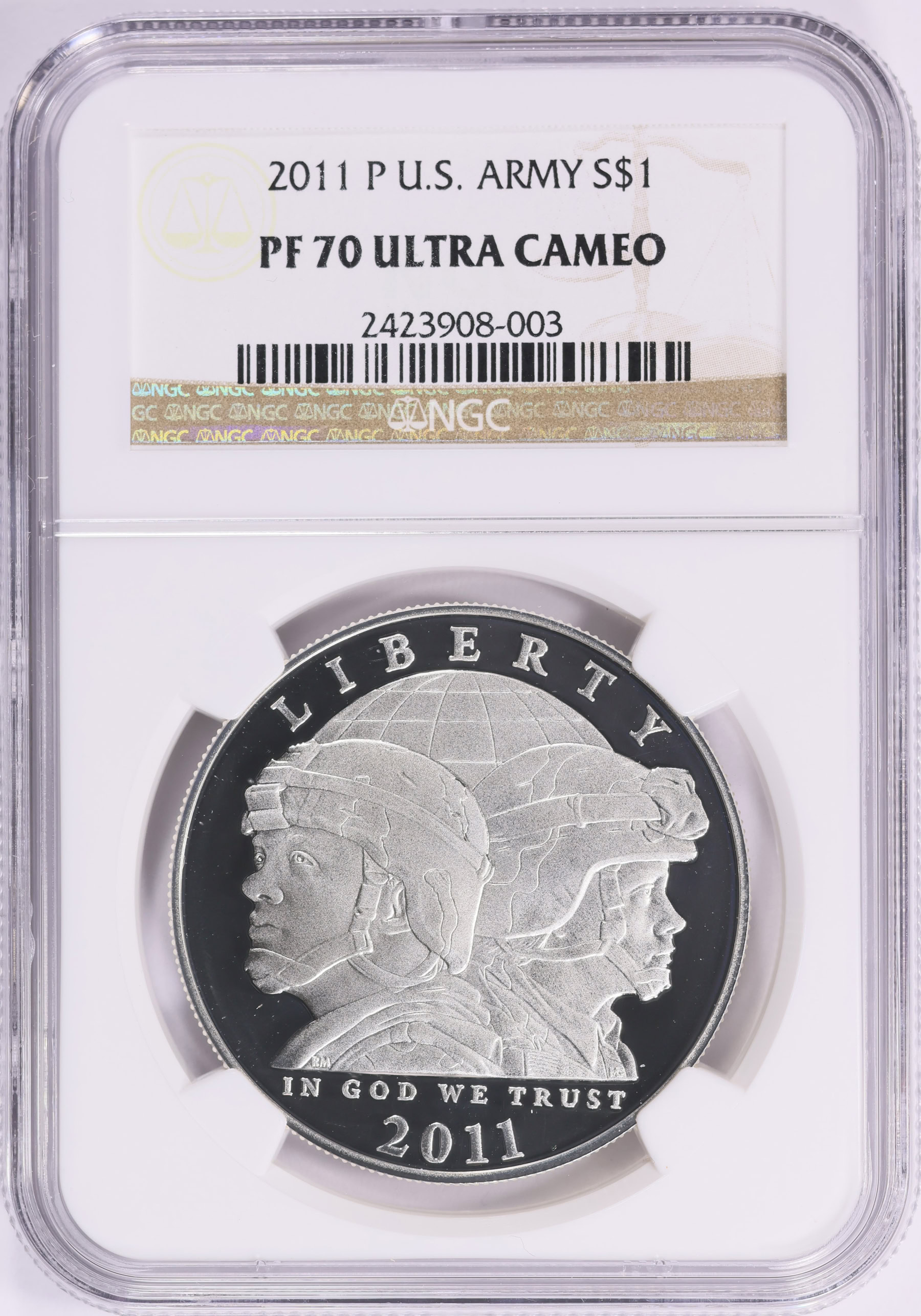 2011-P United States Army Silver Dollar NGC Proof-70 UC (Item 1903819 ...