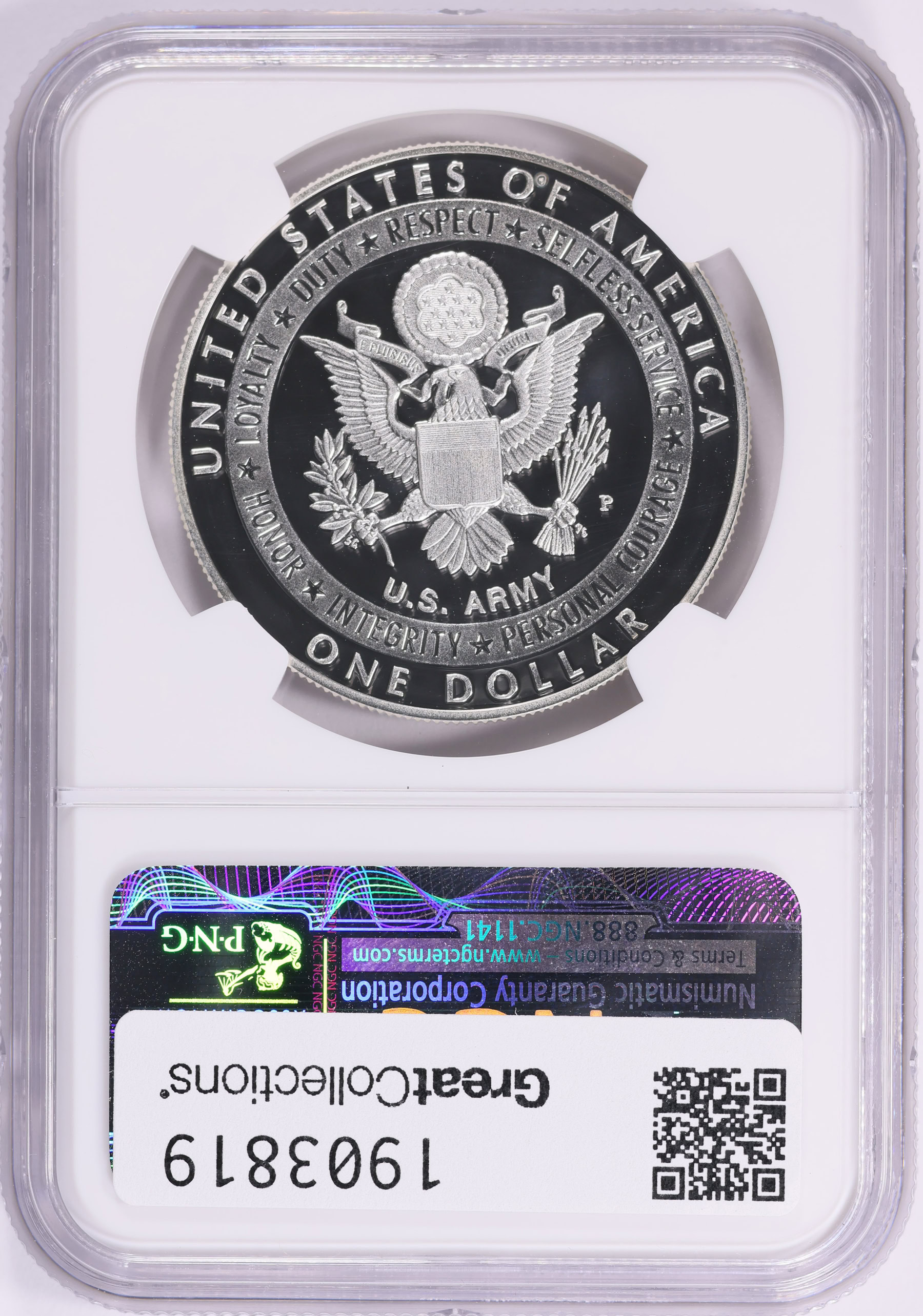 2011-P United States Army Silver Dollar NGC Proof-70 UC (Item 1903819 ...