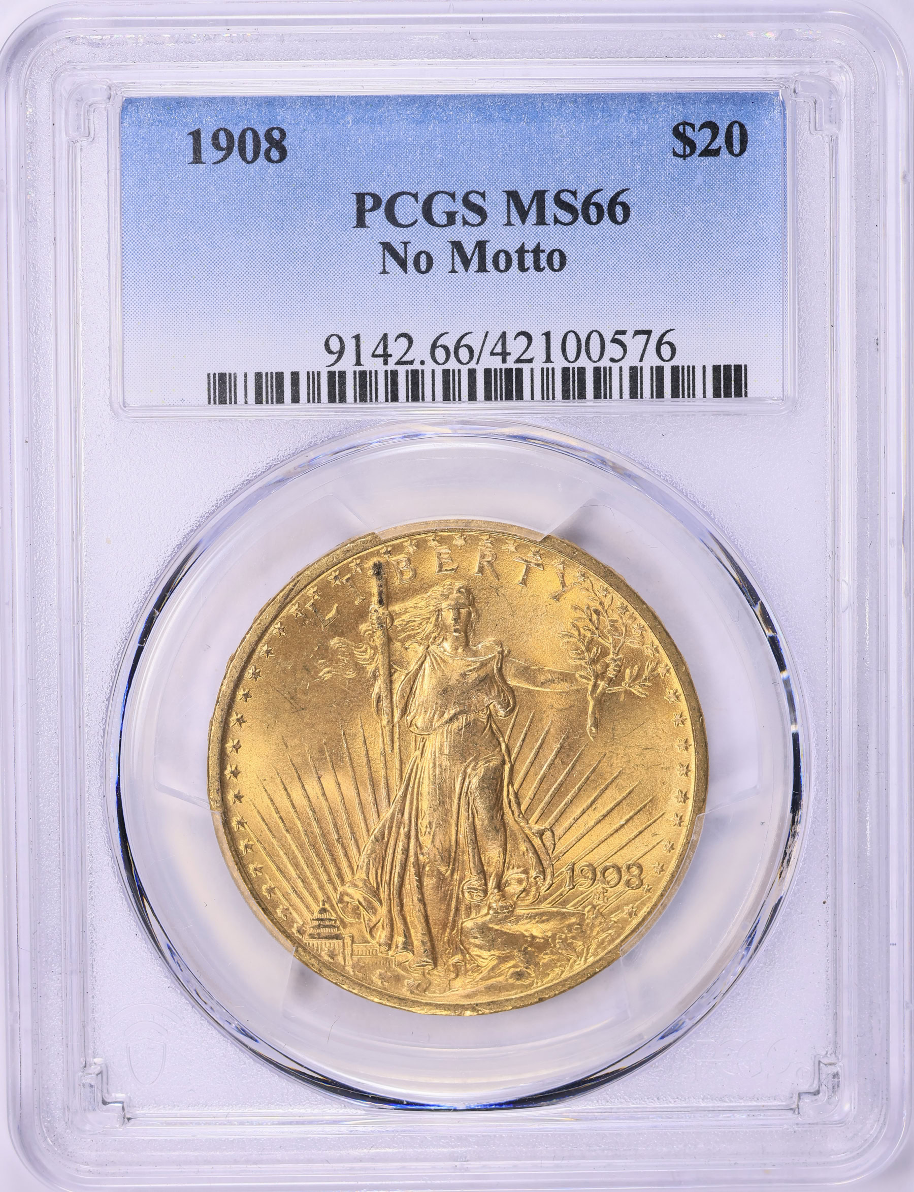 1908 Saint-Gaudens Gold Double Eagle No Motto PCGS MS-66 (Item 1904240 ...
