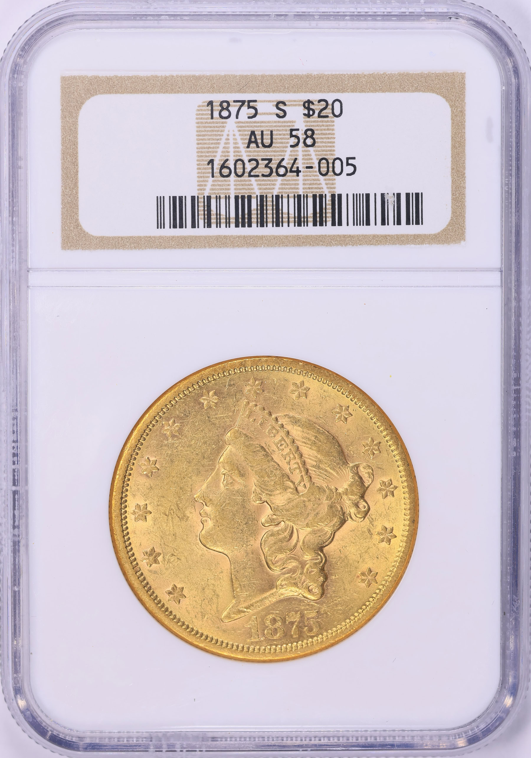 1875-S Liberty Gold Double Eagle NGC AU-58 (Item 1904289 ...
