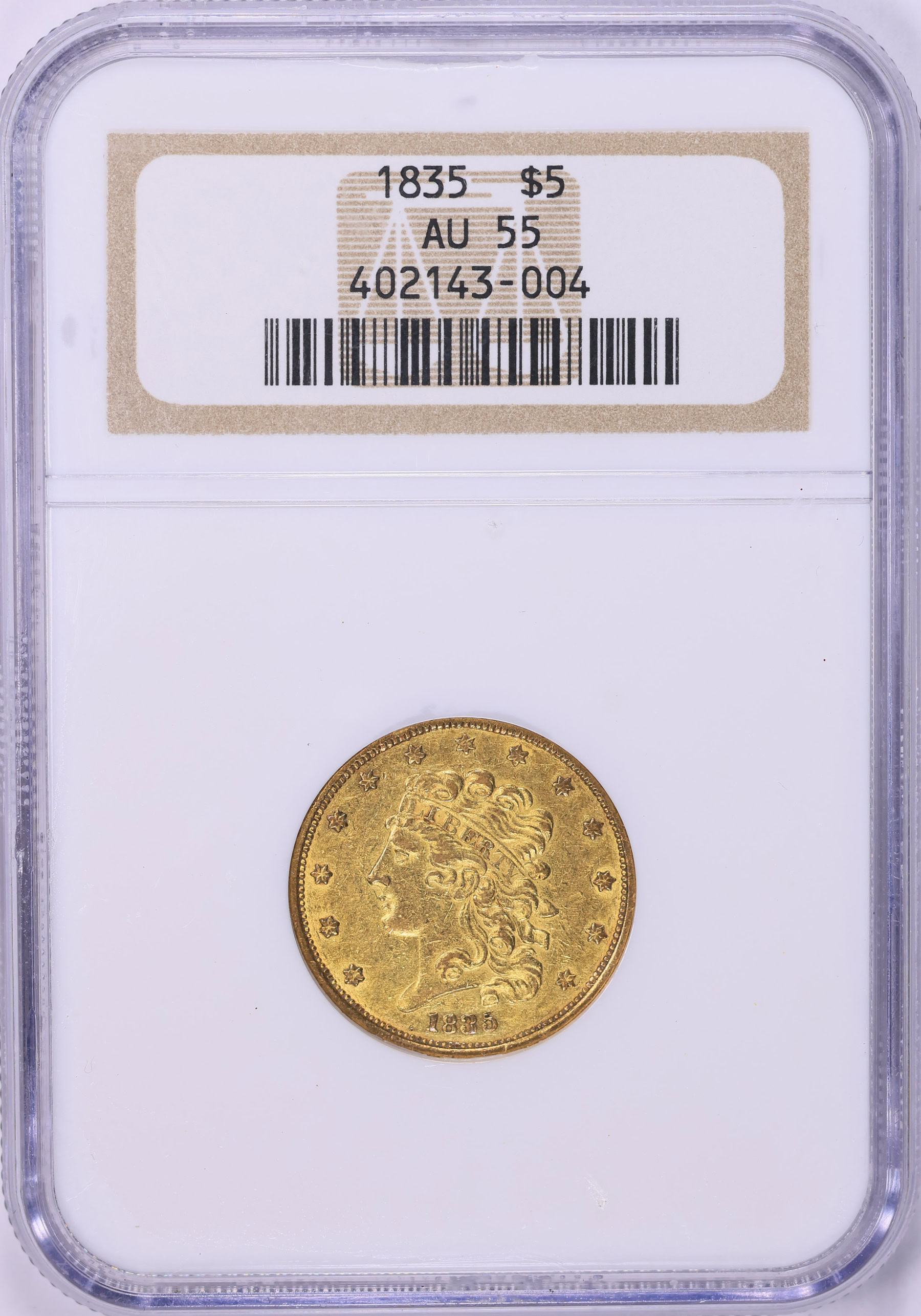 1835 Classic Head Gold Half Eagle NGC AU-55 (Item 1904309 ...