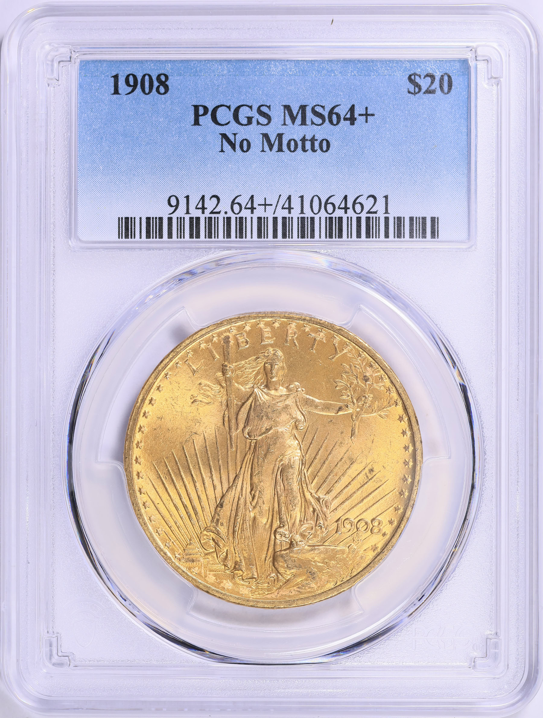 1908 Saint-Gaudens Gold Double Eagle No Motto PCGS MS-64+ (Item 1904347 ...