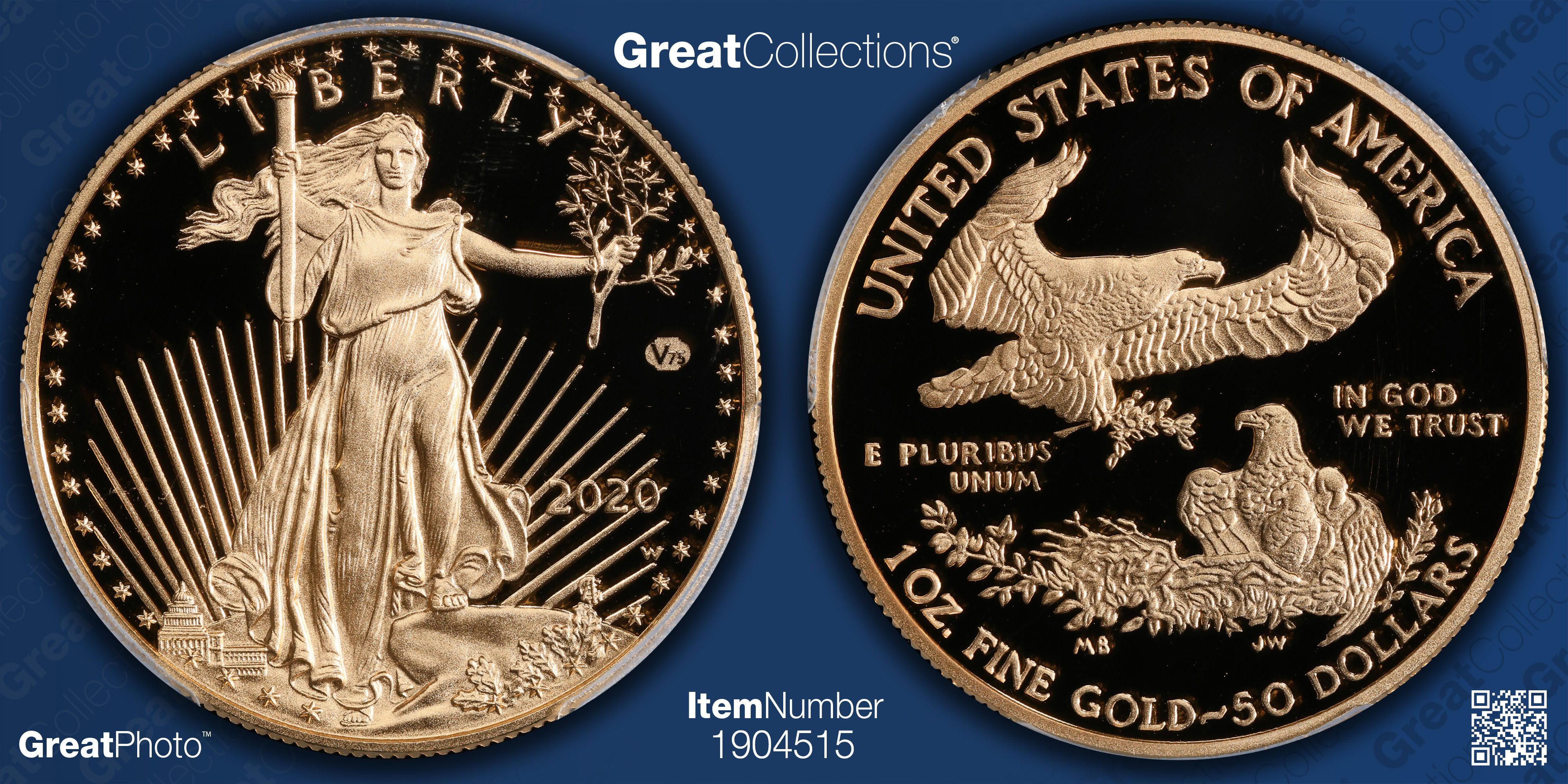 2020-W $50 One-Ounce Gold American Eagle V75 Privy First Strike PCGS ...