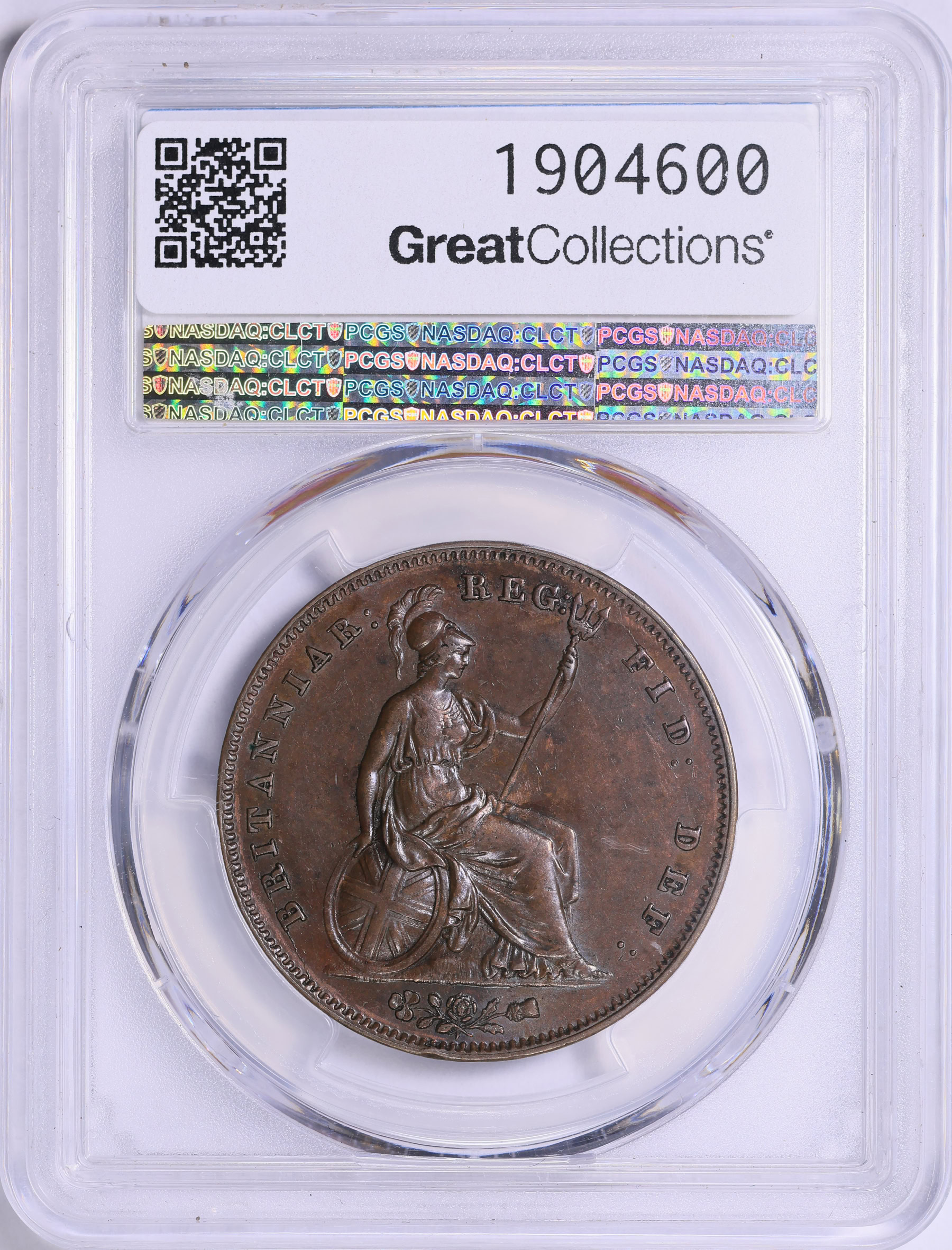 Great Britain 1847 Penny Far Colon KM-739 PCGS AU-58 (Item 1904600 ...