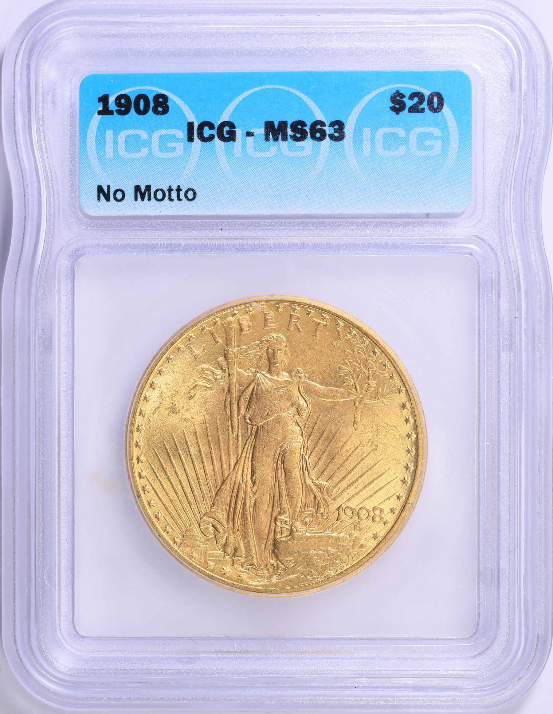 1908 Saint-Gaudens Gold Double Eagle No Motto ICG MS-63 (Item 1904908 ...