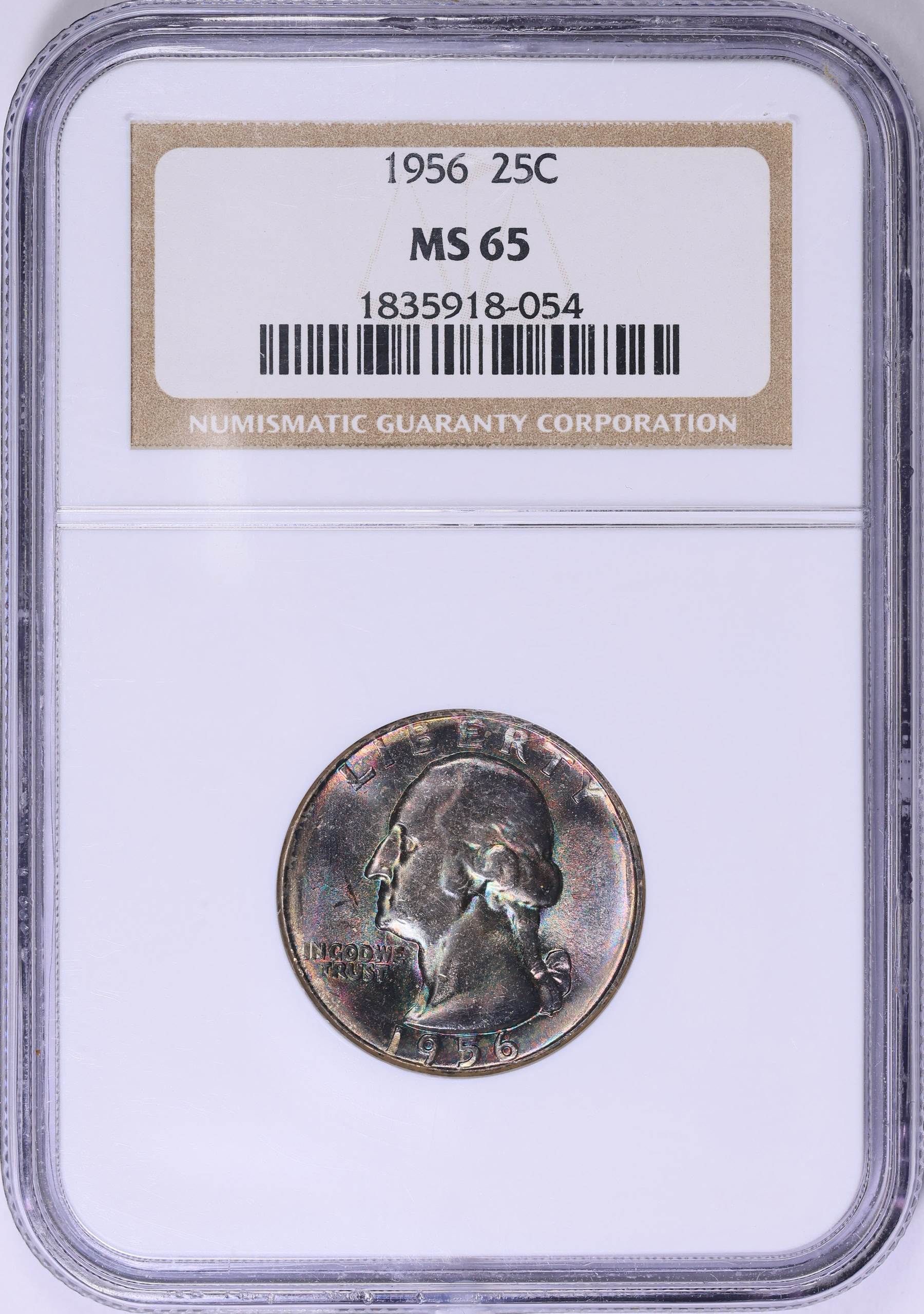 1956 Washington Quarter NGC MS-65 (Toned) (Item 1904948) | GreatCollections Coin Auctions