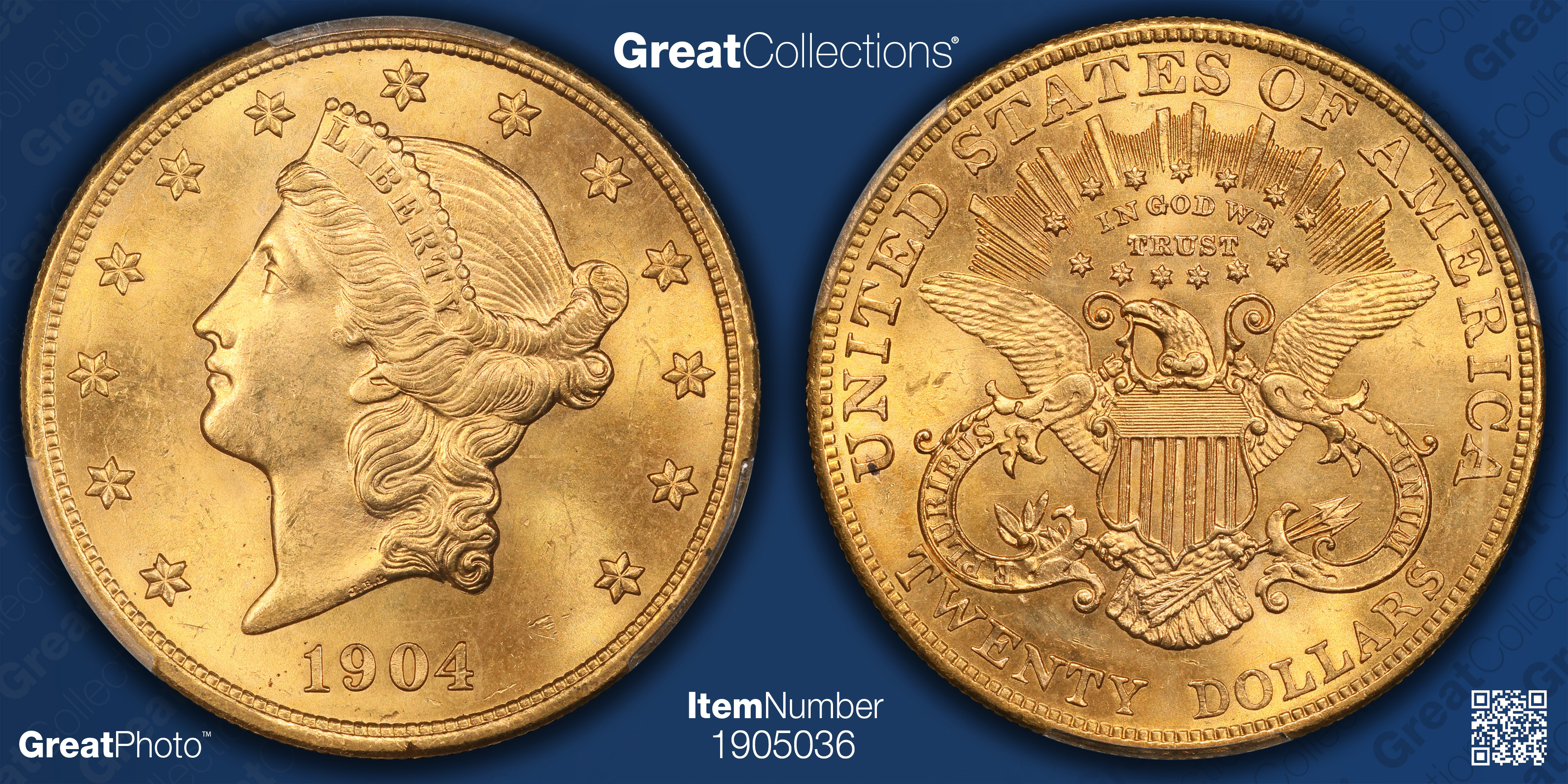 1904 Liberty Gold Double Eagle PCGS MS-65 (CAC Green) (Item 1905036 ...