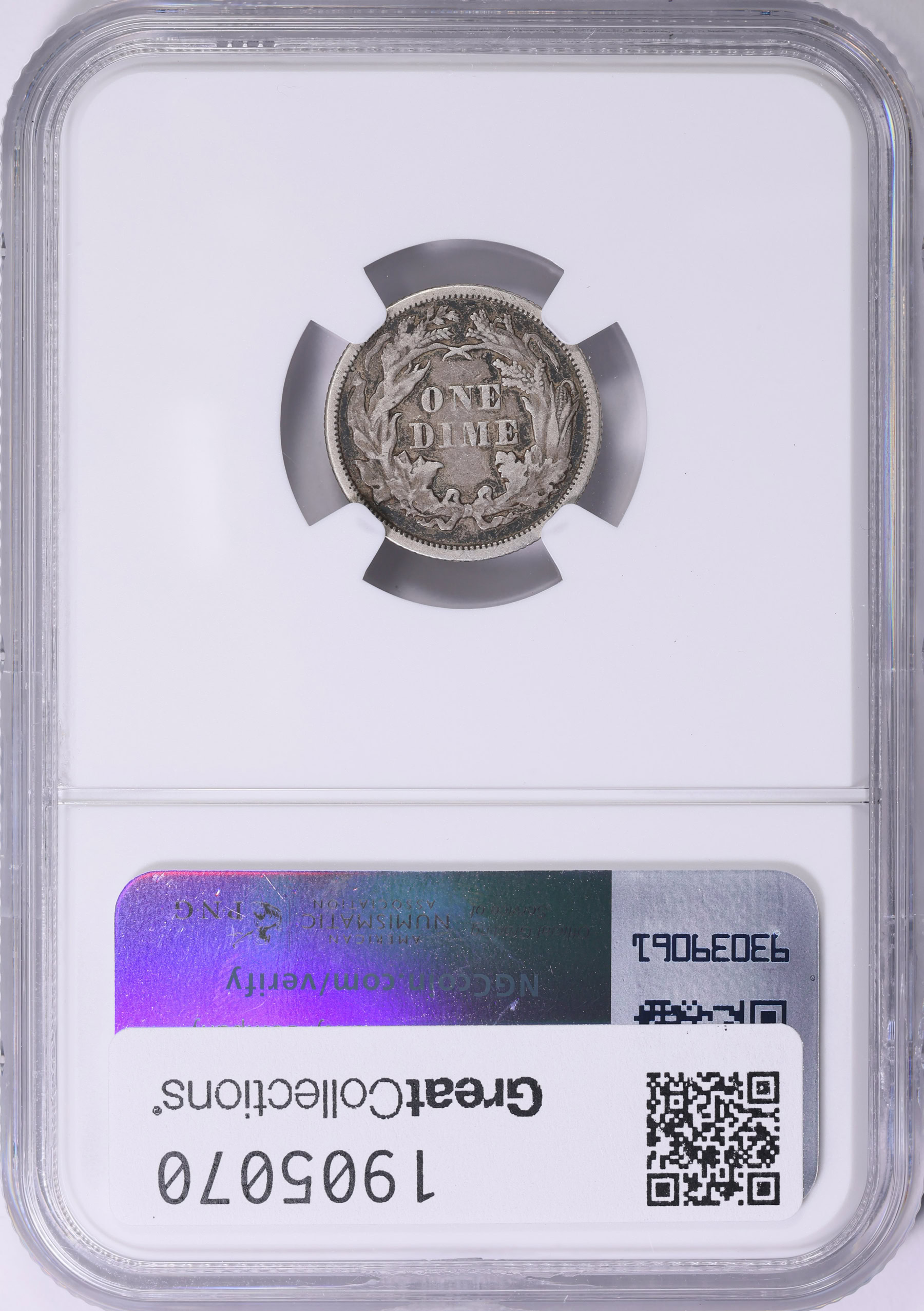 1873 Seated Liberty Dime No Arrows. Open 3 NGC XF-40 (Item 1905070 ...