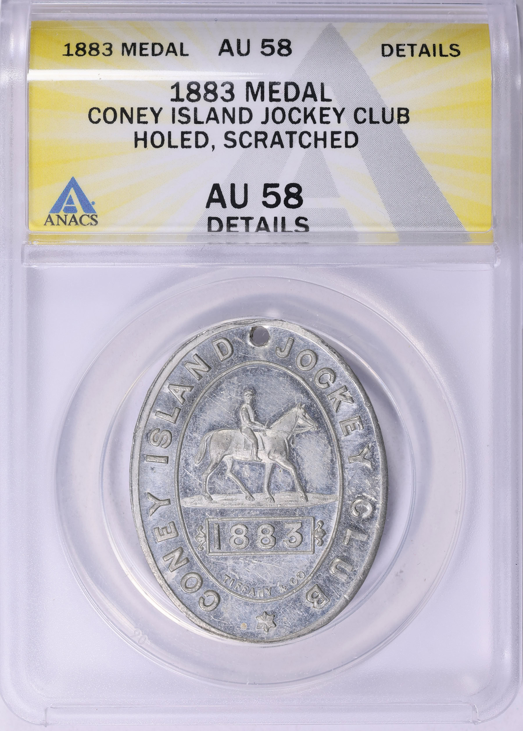 1883 Coney Island, New York Jockey Club Medal by Tiffany & Co. Rulau-NY ...