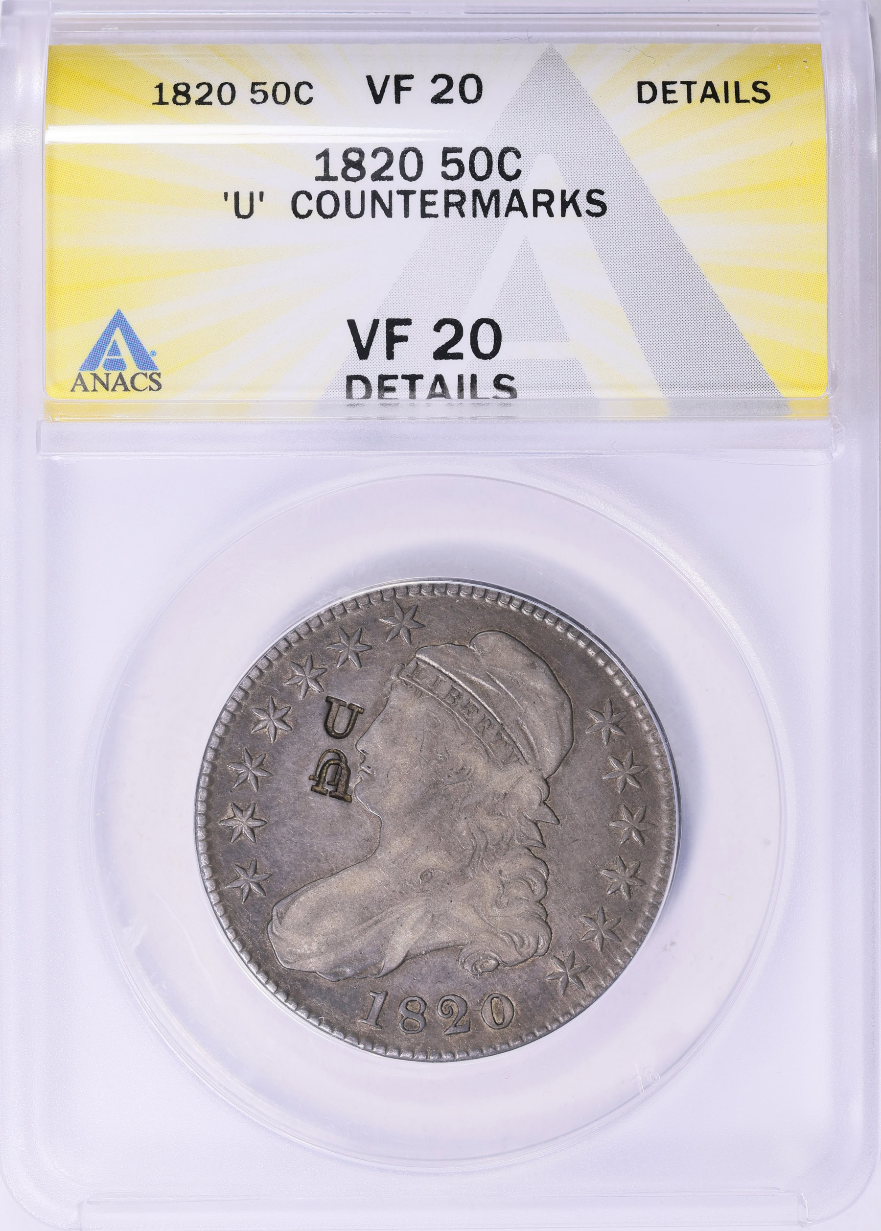 1820 Capped Bust Half Dollar Square 2, Large Date, No Knob Overton 106 ...