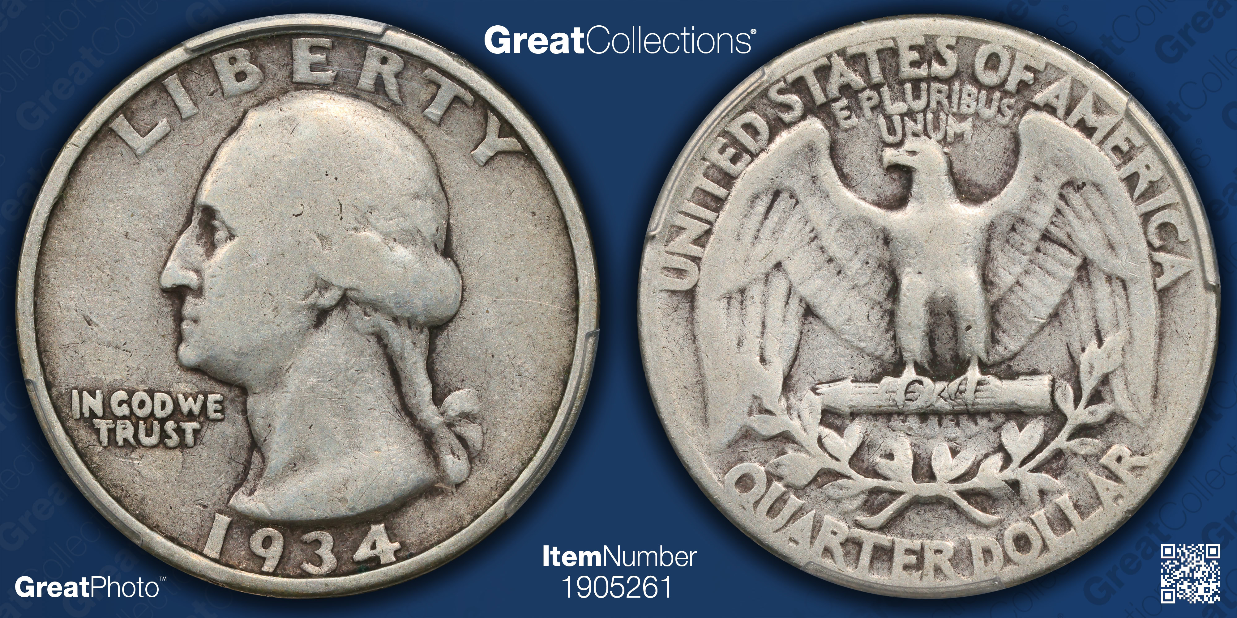 1934 Washington Quarter Doubled Die Obverse FS-101 PCGS VG-08 (Item ...