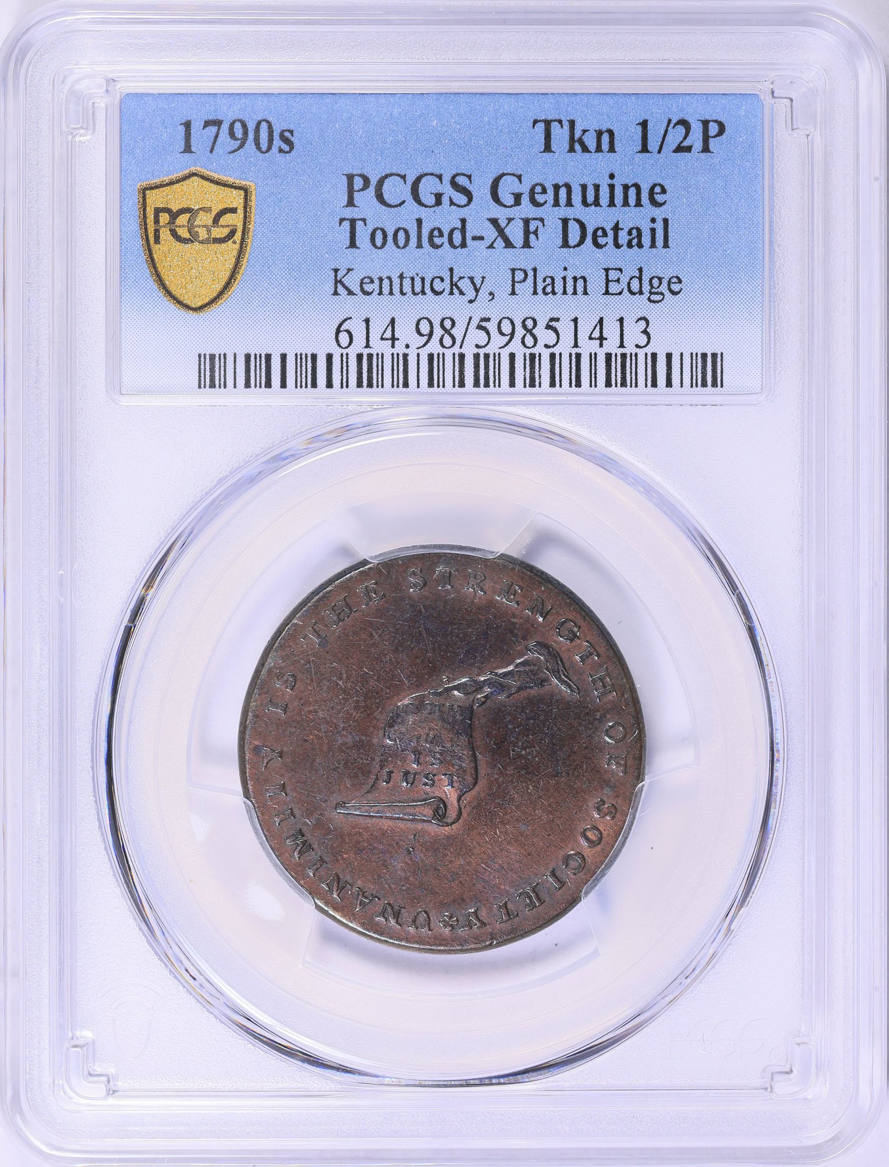 Kentucky Token Cent Plain Edge PCGS Genuine XF Details (Item 1905298 ...