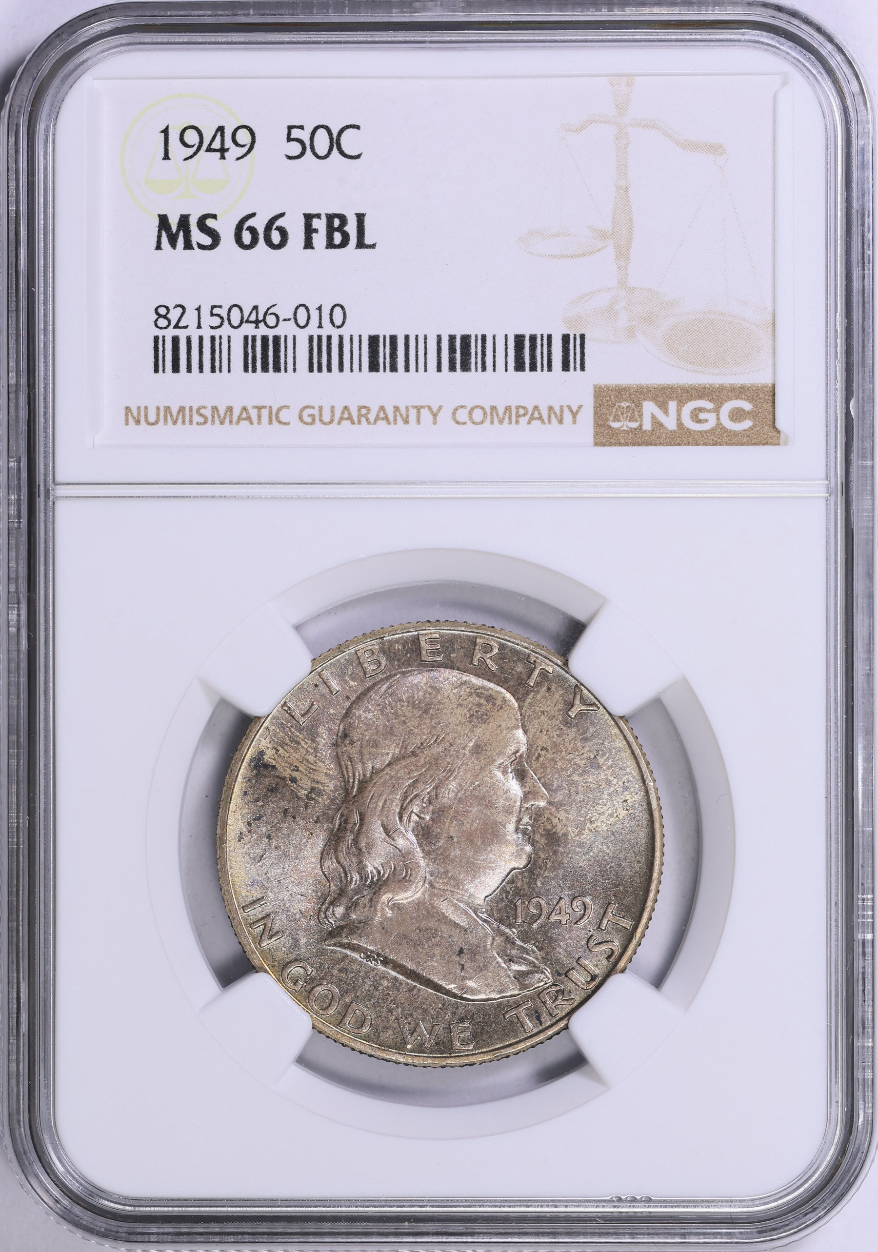 1949 Franklin Half Dollar NGC MS-66 FBL (Toned) (Item 1905592 ...