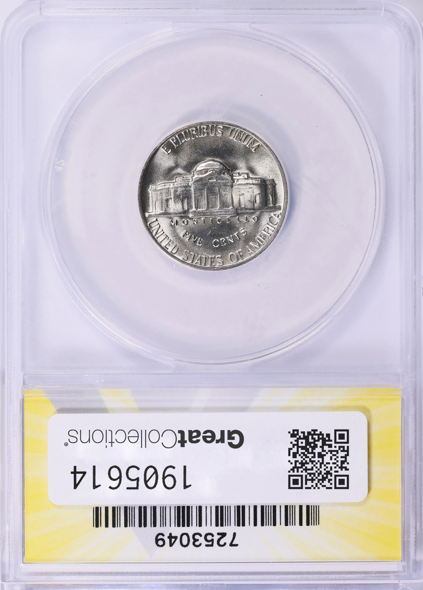1965 Jefferson Nickel ANACS MS-68 (Item 1905614) | GreatCollections ...