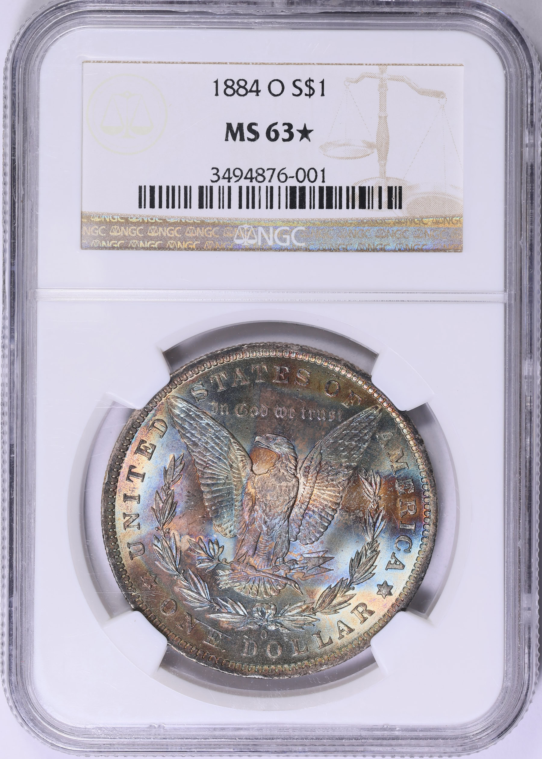 1884-O Morgan Silver Dollar NGC MS-63 ★ (Toned) (Item 1906007) | GreatCollections Coin Auctions