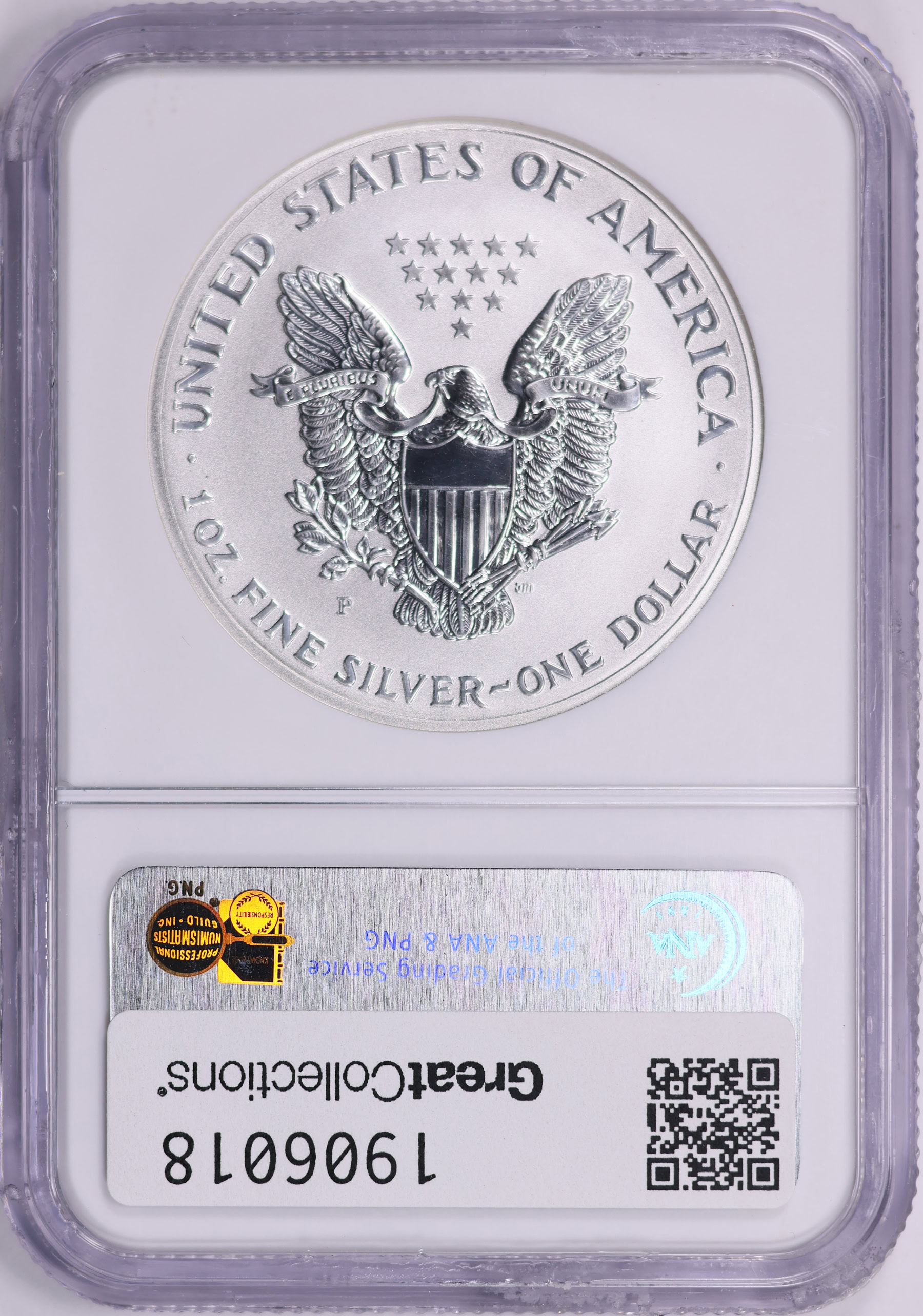 2006-P $1 Silver Eagle 20th Anniversary Reverse Proof NGC Proof-70 (Item 1906018 ...