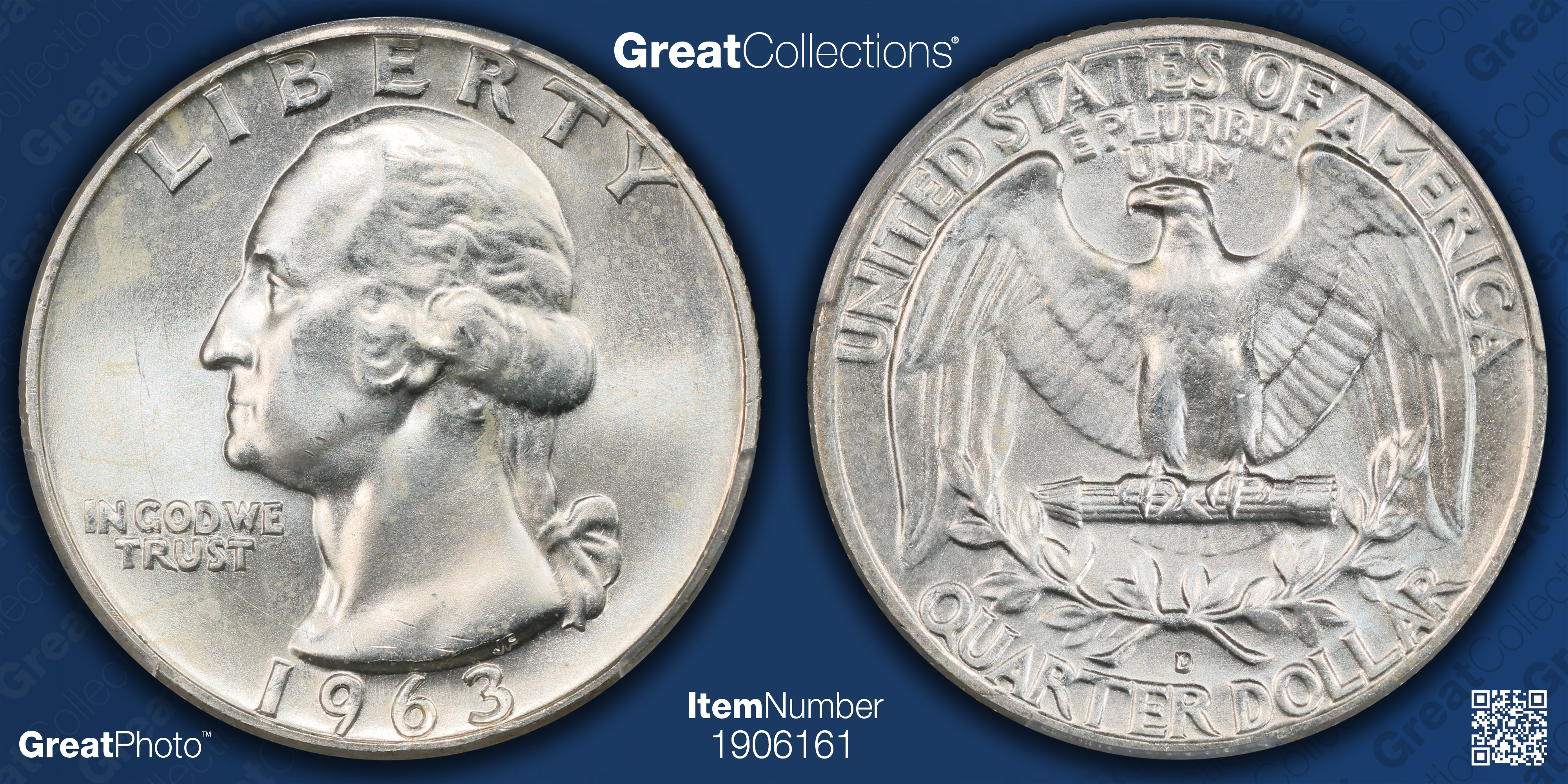 1963-D Washington Quarter PCGS MS-66 (Item 1906161) | GreatCollections ...
