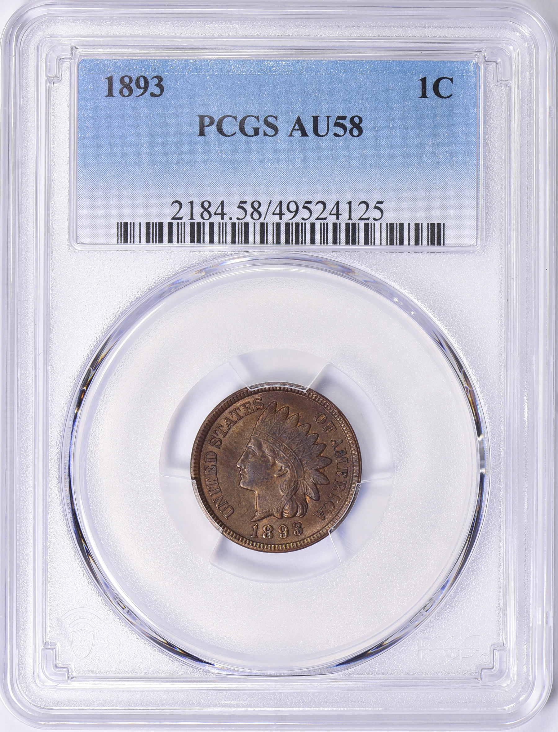 1893 Indian Cent PCGS AU-58 BN (Item 1906251) | GreatCollections Coin ...