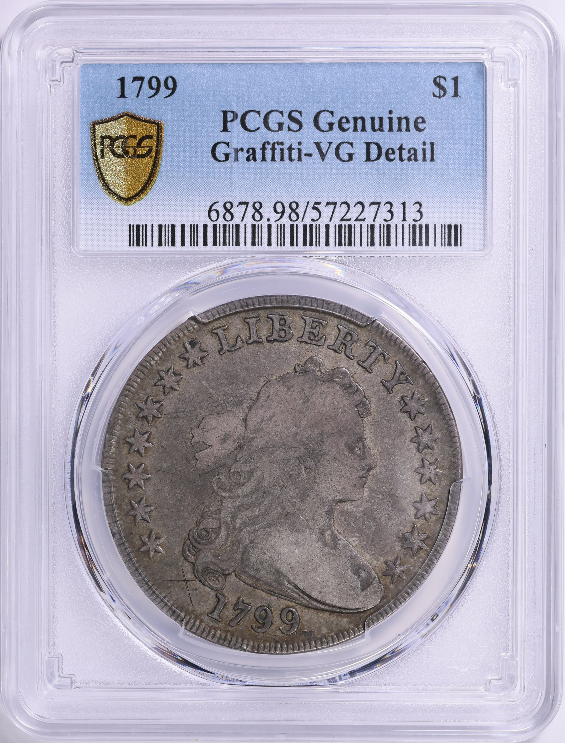 1799 Draped Bust Silver Dollar PCGS Genuine VG Details (Item 1906310) | GreatCollections Coin ...